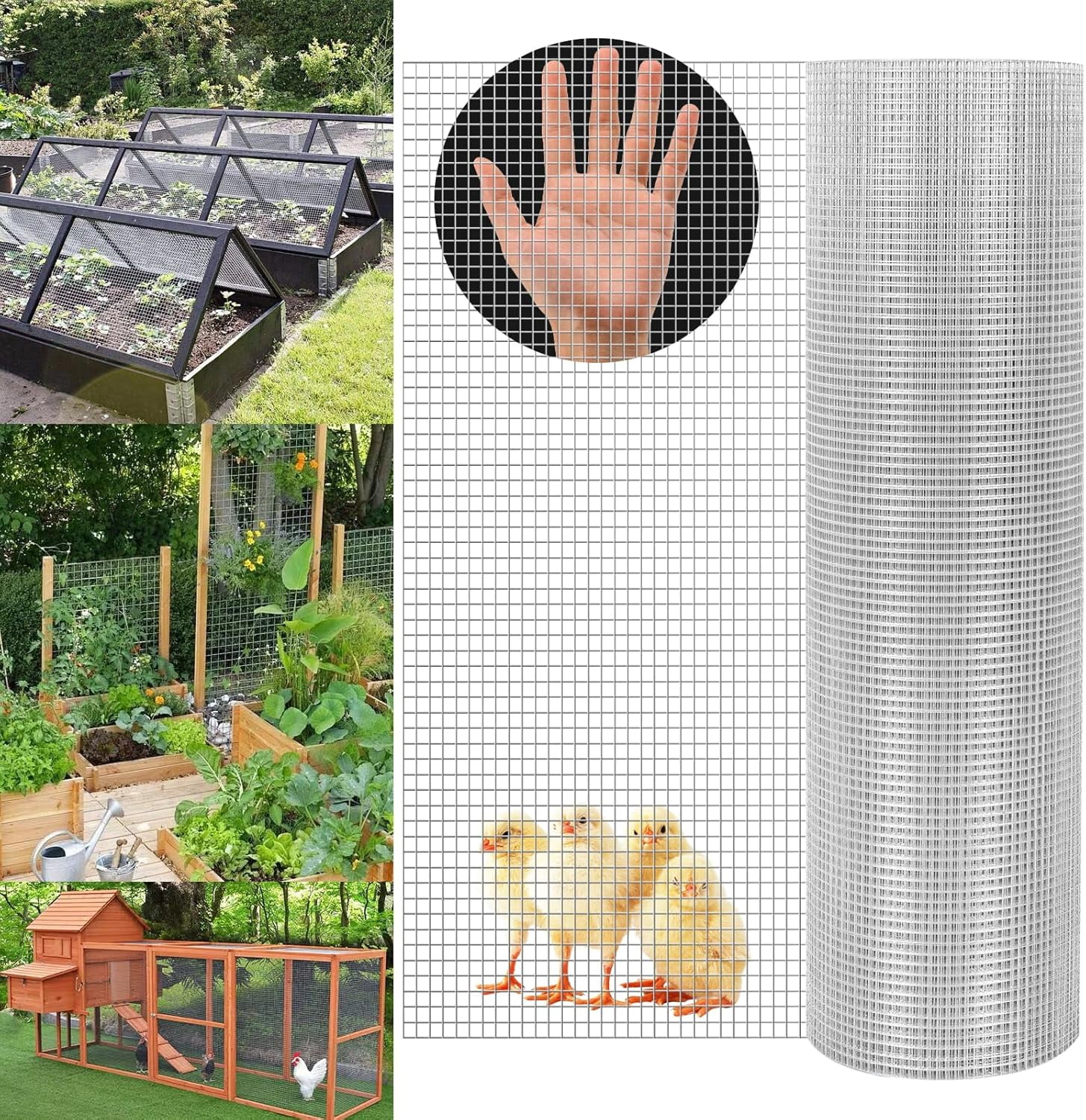 1/2'' 24'' X 50' Hardware Cloth, Chicken Wire Fencing Double Layer Hot ...