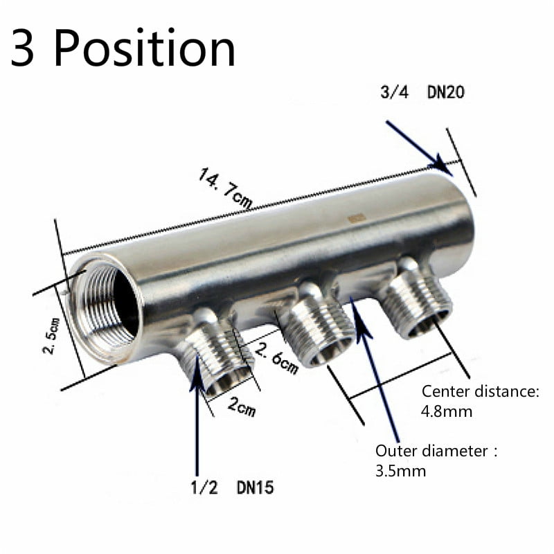 1/2 * 3/3/4/5/6/7 Position Water Distributor Pipe Connector Valve Water ...