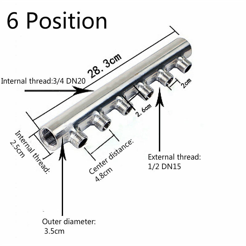 1/2 * 3/3/4/5/6/7 Position Water Distributor Pipe Connector Valve Water ...