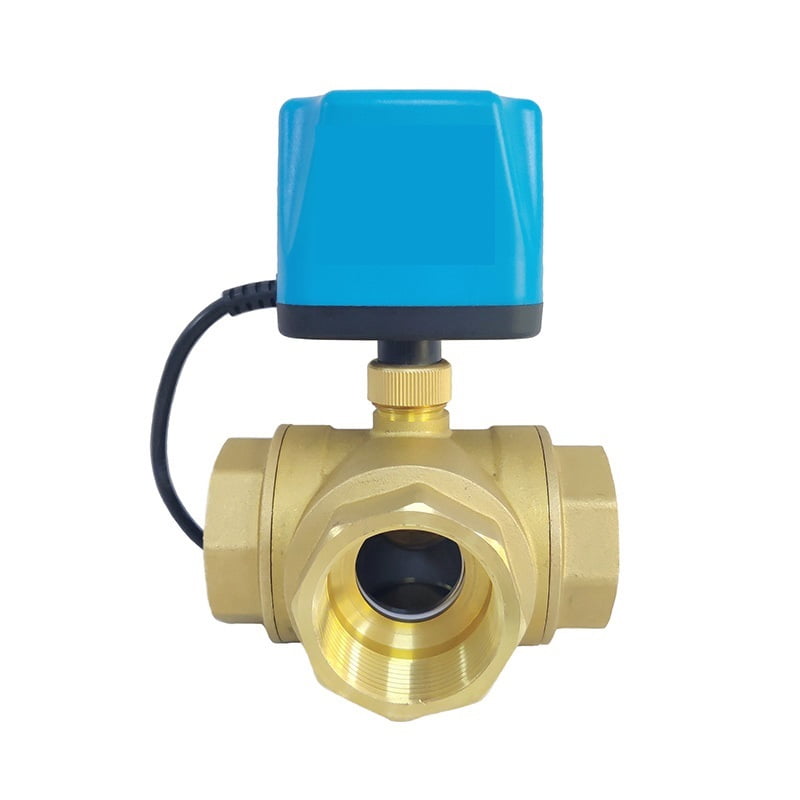 1/2" 3/4" 1" 2" Brass Electric Ball Valve Two Wire Three Way Normally Closed Normally Open AC220 ...