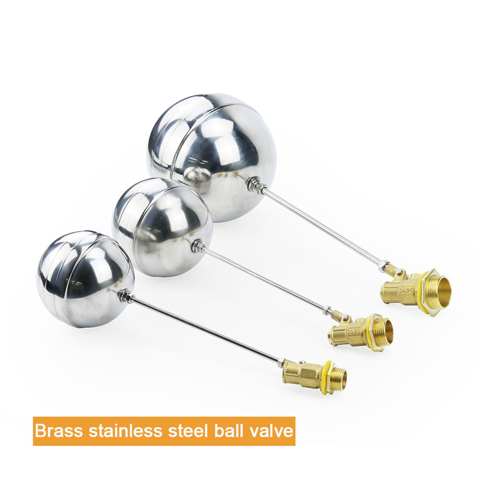 1/2" 3/4" 1" Brass Float Valve Cold and Hot Water Tank Floating Ball ...