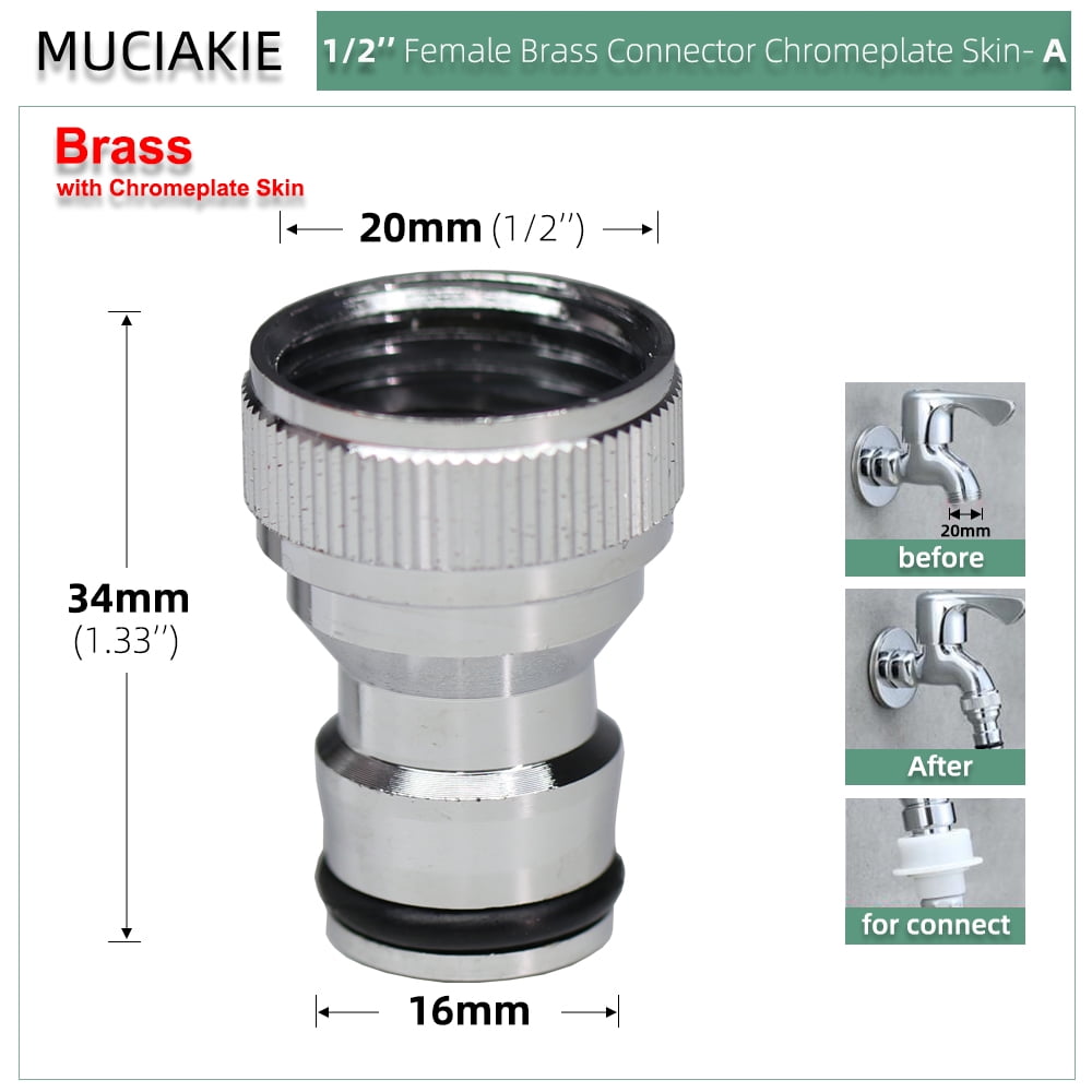 1/2'' 3/4'' 1'' Thread Brass Tap Connectors Garden Watering Irrigation ...