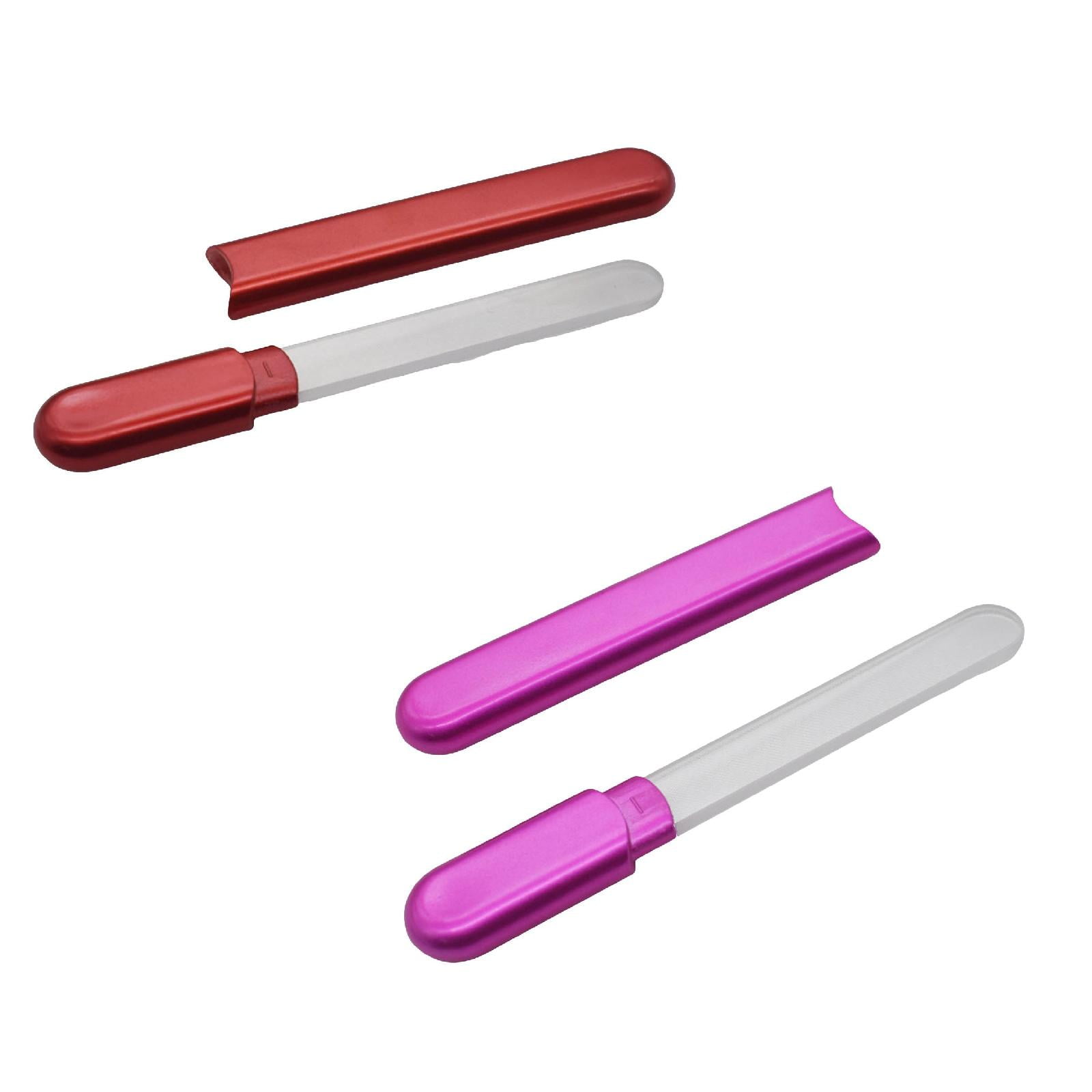 1/2/3/4/5/6/8PCS Glass Nail File with Case, Diamond Salon Beauty Nail ...