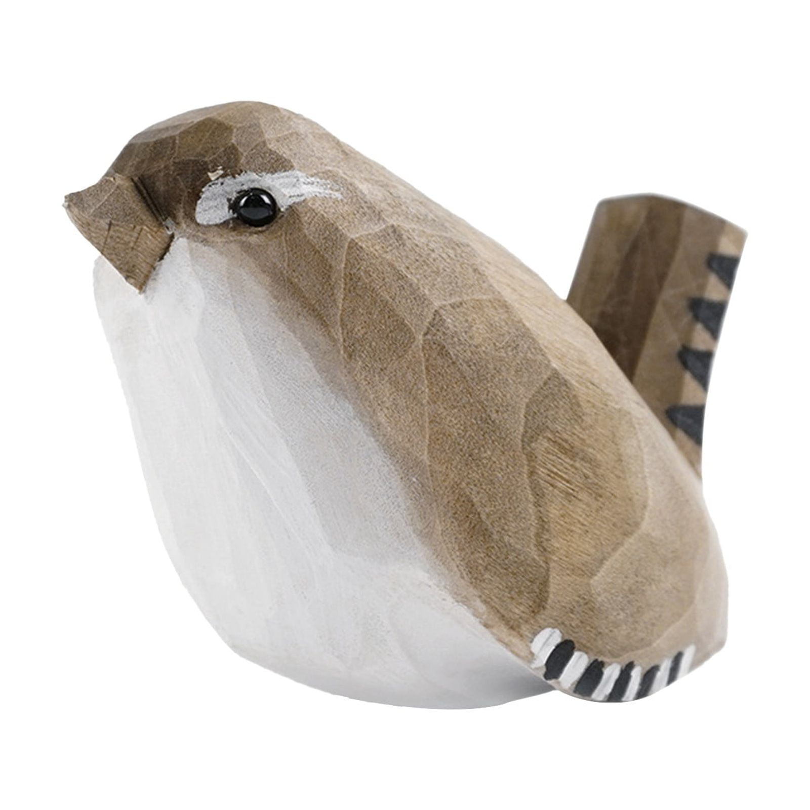 1/2/3/4/5/6 PCS Little Wood Bird Handmade Carved Wooden Bird Figurine ...