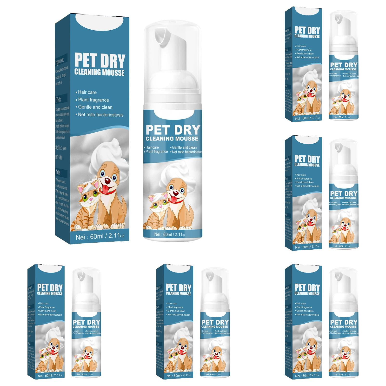 1/2/3/4/5/6 PCS Pet Friendly Waterless No Rinse Shampoo for Animals Pet ...