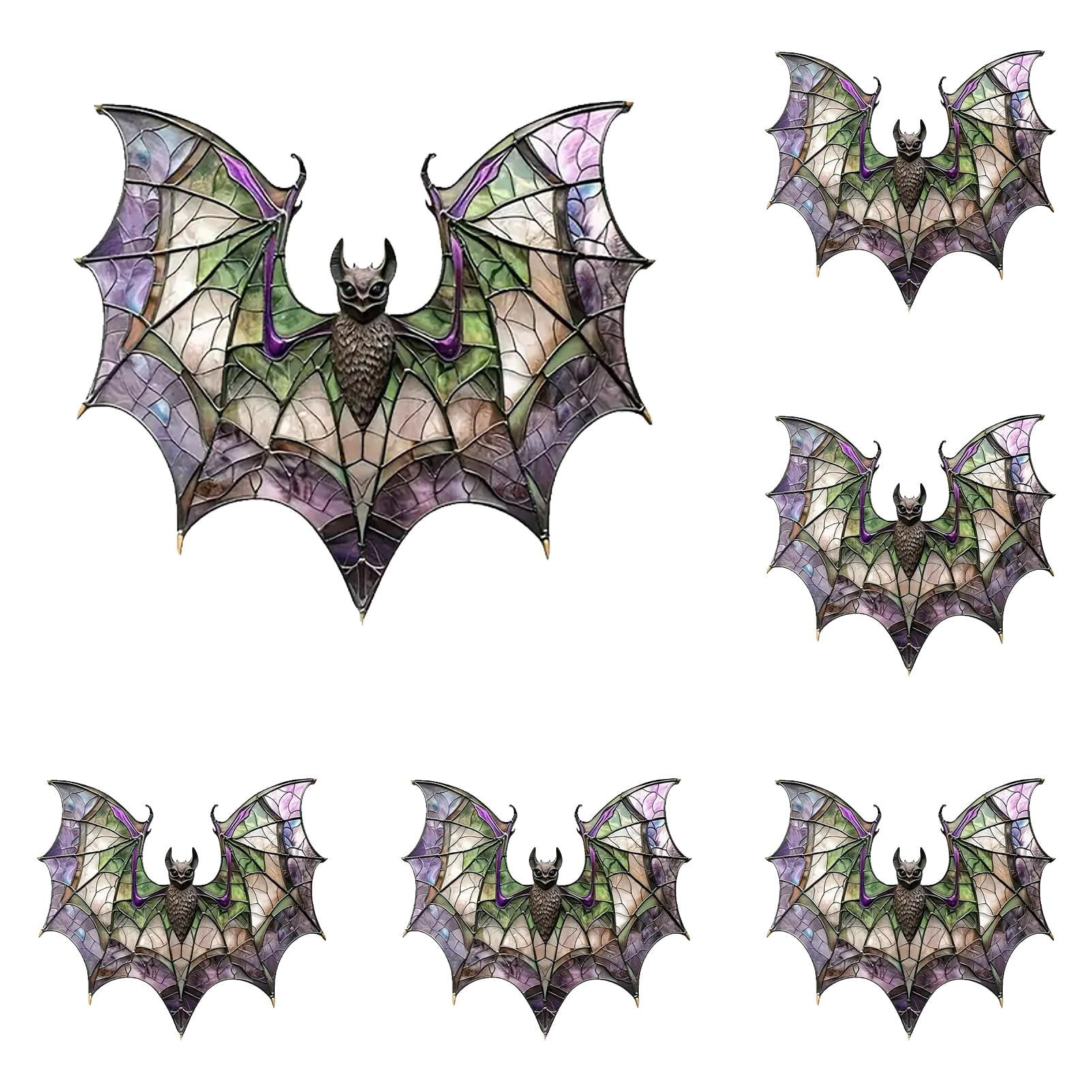 1/2/3/4/5/6PCS Bat Stained Glass Window Hangings, 7.8*7.2/7.8*7'' Bat ...