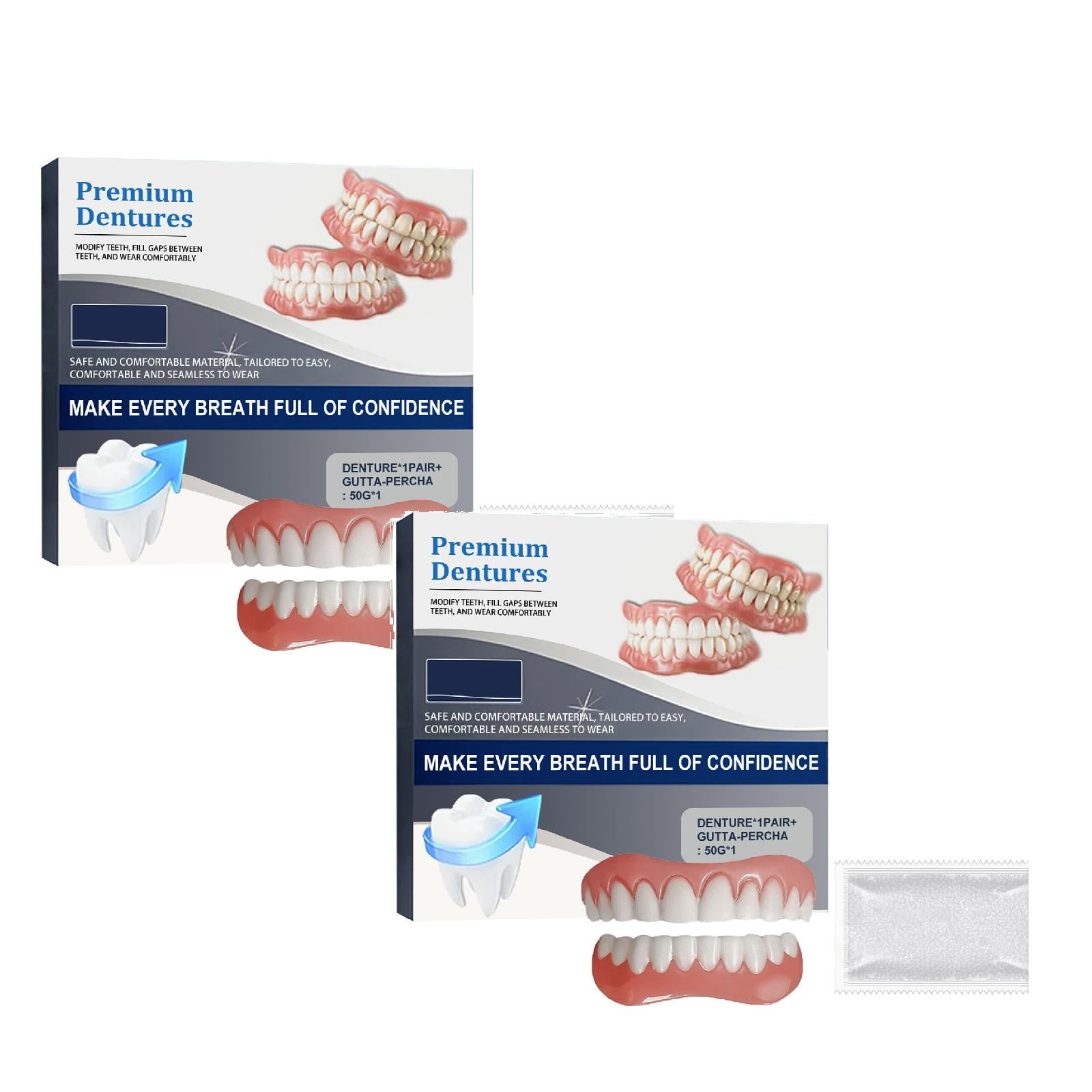 1/2/3/4/5/6PCS Silicone Denture Set, Natural and Comfortable Natural ...