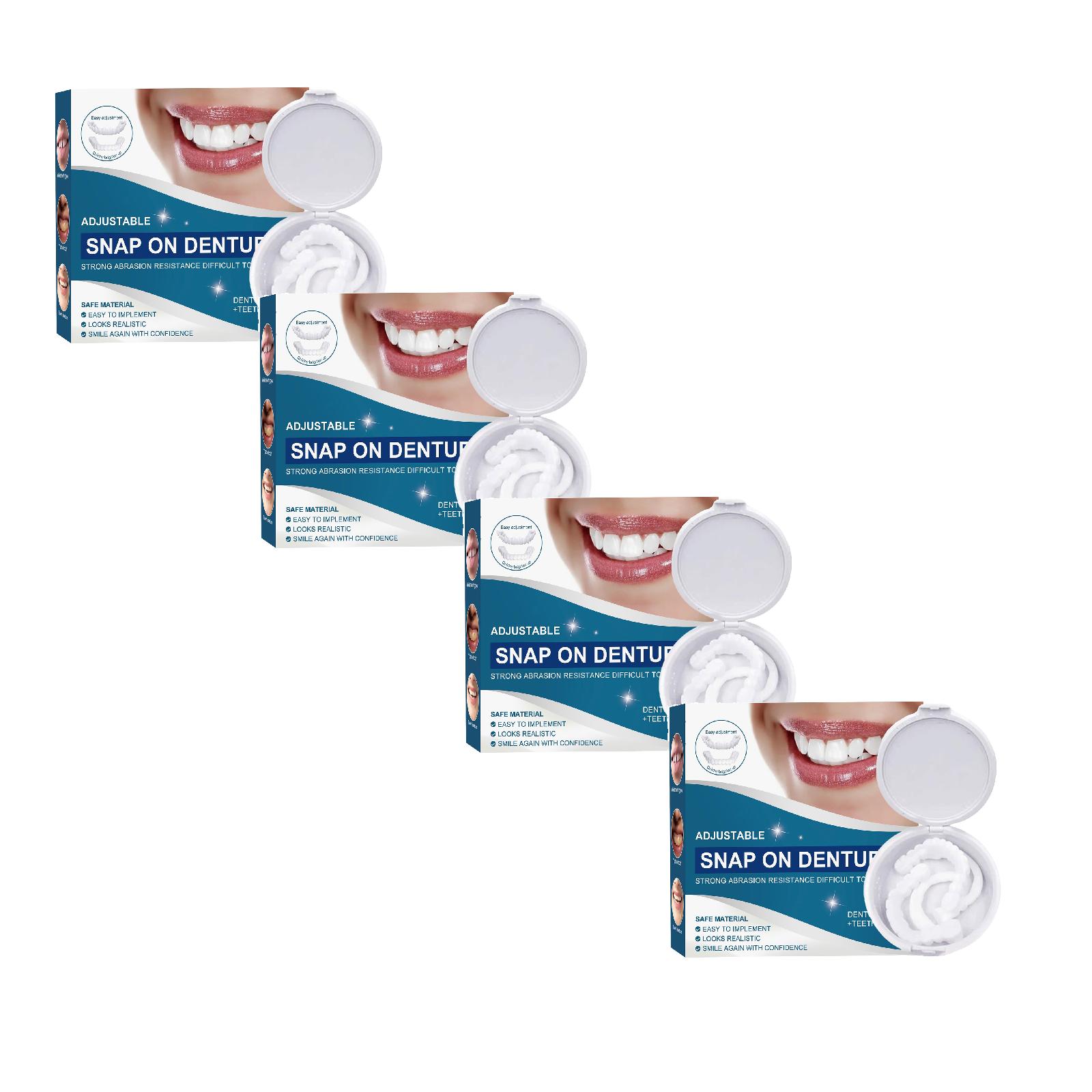 1/2/3/4/5/6PCS Upper and Lower Denture Kit, Adjustable Snap-in Dentures ...