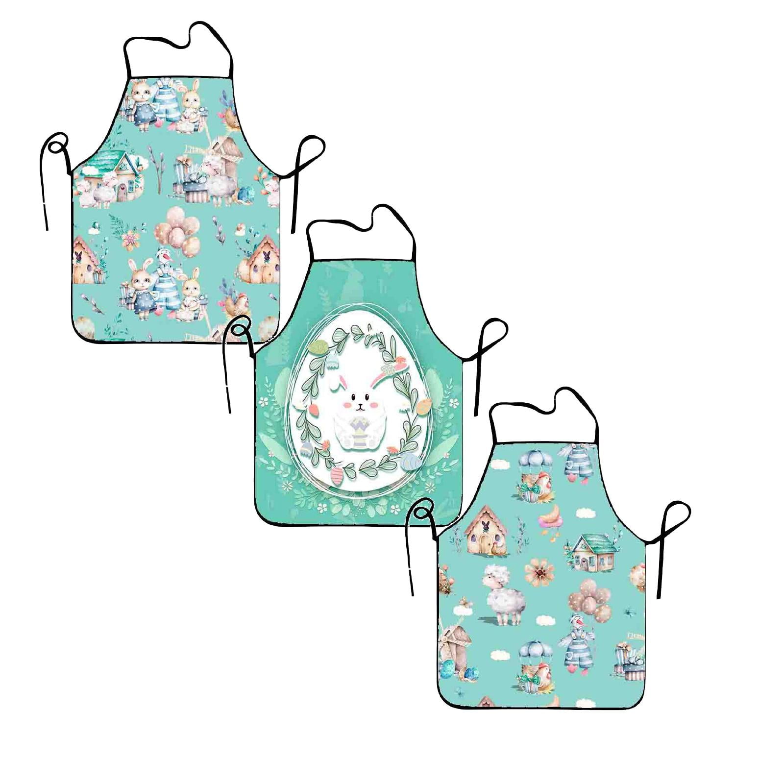 1/2/3/4/5/6Pack Easter Cartoon Rabbit Eggs Apron For Women Men ...