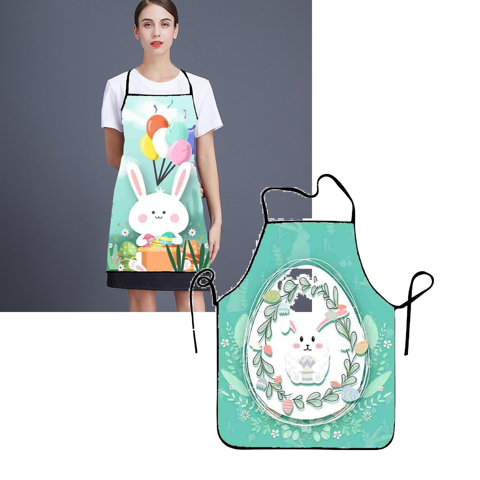 1/2/3/4/5/6Pack Easter Cartoon Rabbit Eggs Apron For Women Men ...