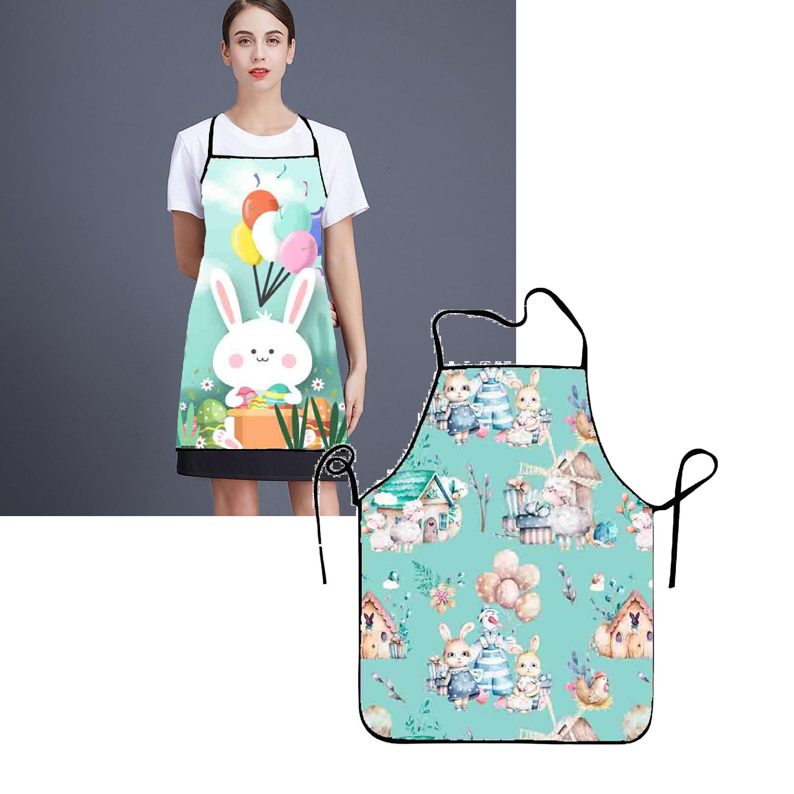 1/2/3/4/5/6Pack Easter Cartoon Rabbit Eggs Apron For Women Men ...