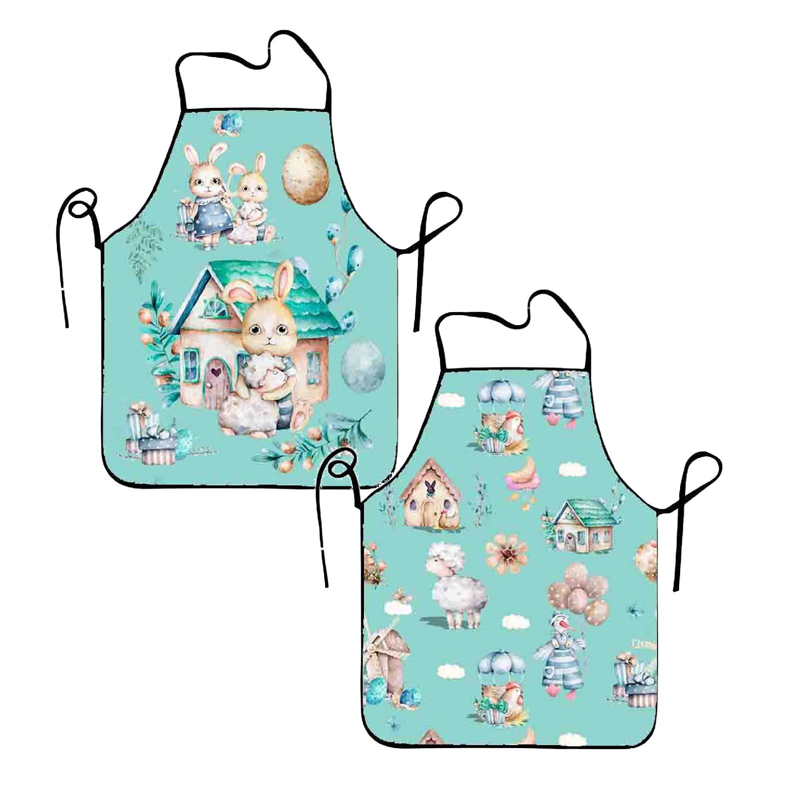 1/2/3/4/5/6Pack Easter Cartoon Rabbit Eggs Apron For Women Men ...