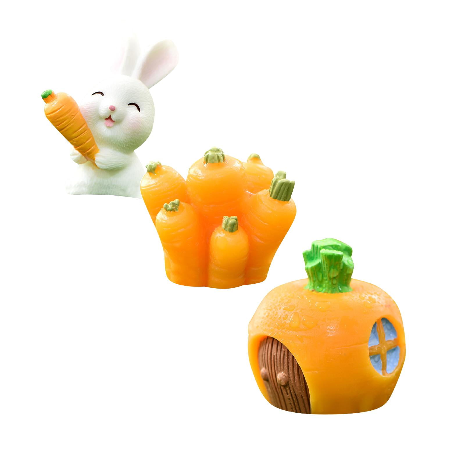 1/2/3/4/5/6Pack Rabbit Figures Cake Topper, Easter Mini Bunny Cupcake ...