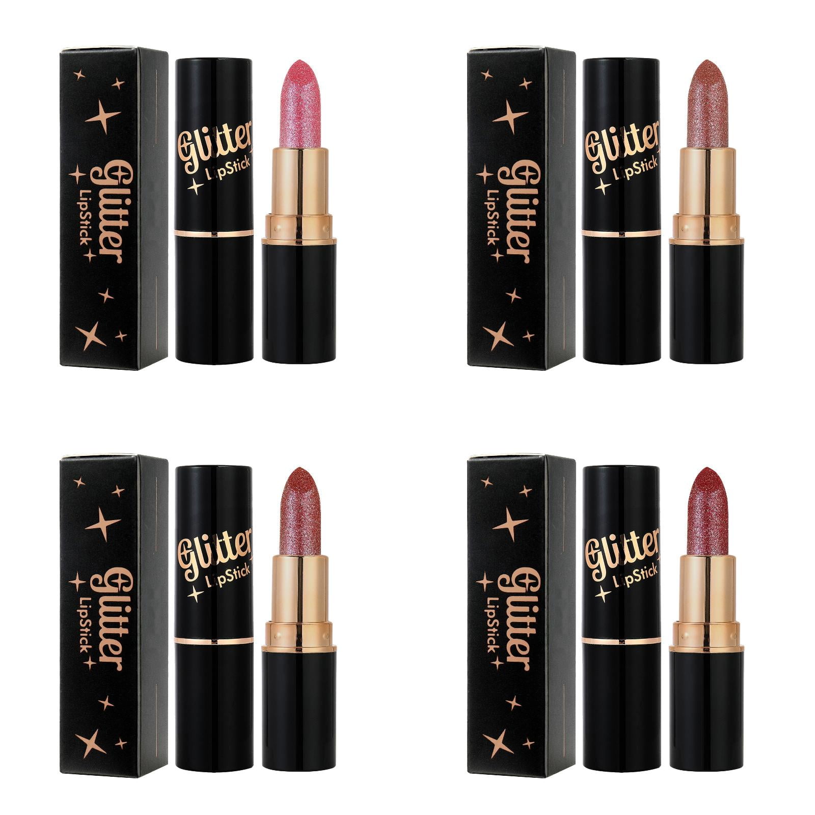 1/2/3/4/5/6Pcs Glitter Shine Lipstick, Portable Design,Metallic ...