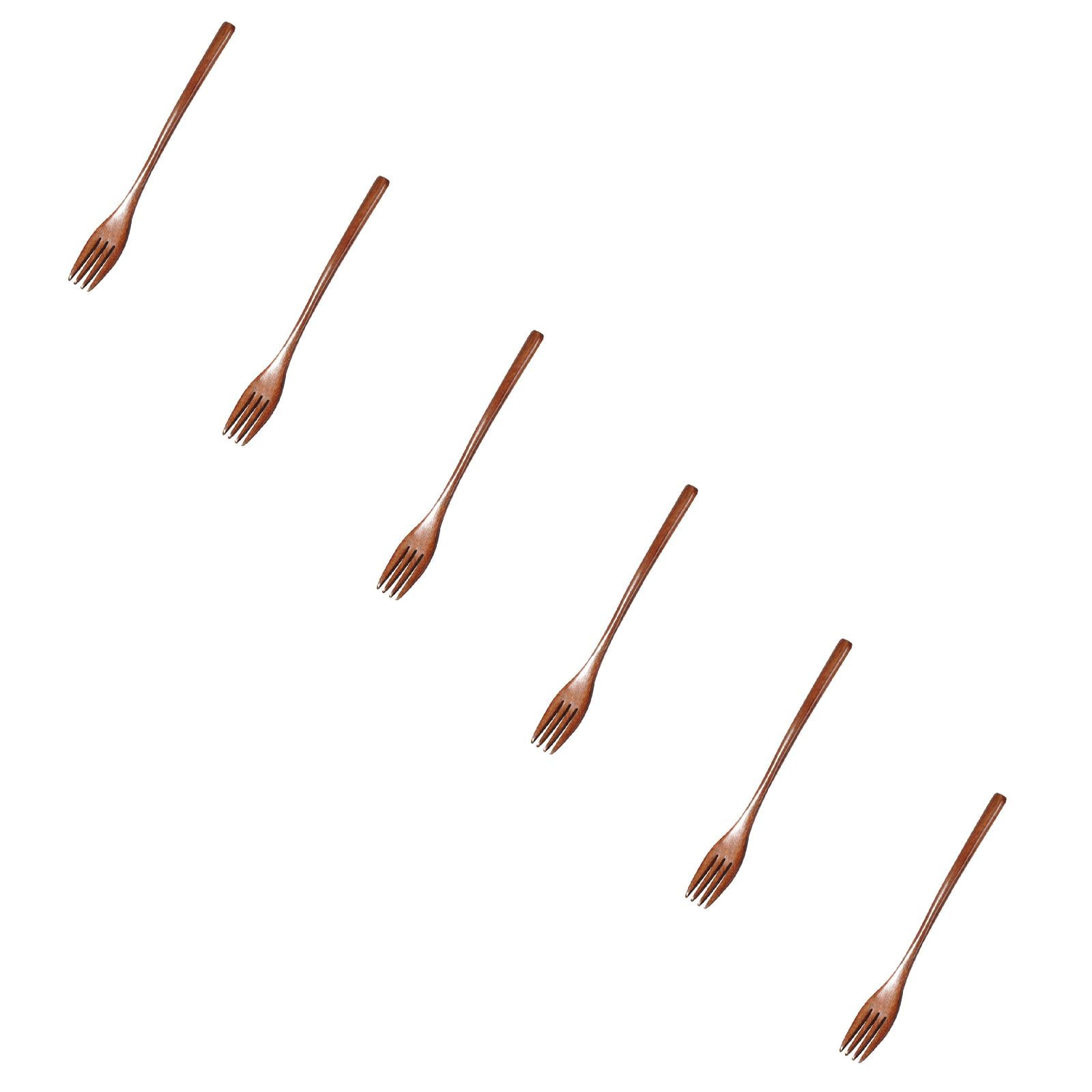 1/2/3/4/5/6Pcs Wooden fork for Eating 22.5x2.8cm Wood Dinner Kitchen ...