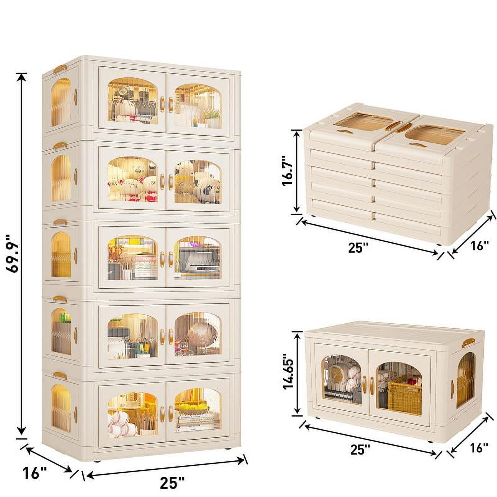 1/2/3/4/5 Pack Plastic Storage Bin with A Lid, Stackable Storage ...