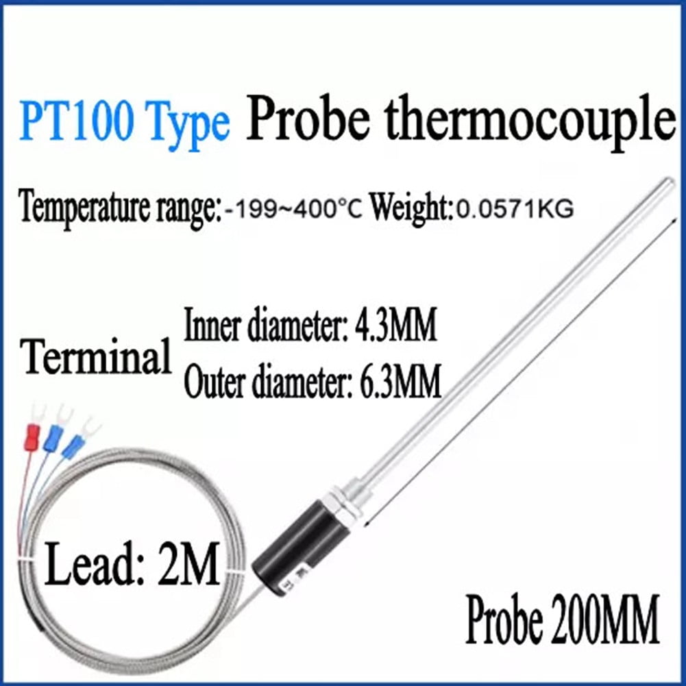 1/2/3/4/5M PT100/K Type Thermocouple Probe Control Temperature Sensor ...