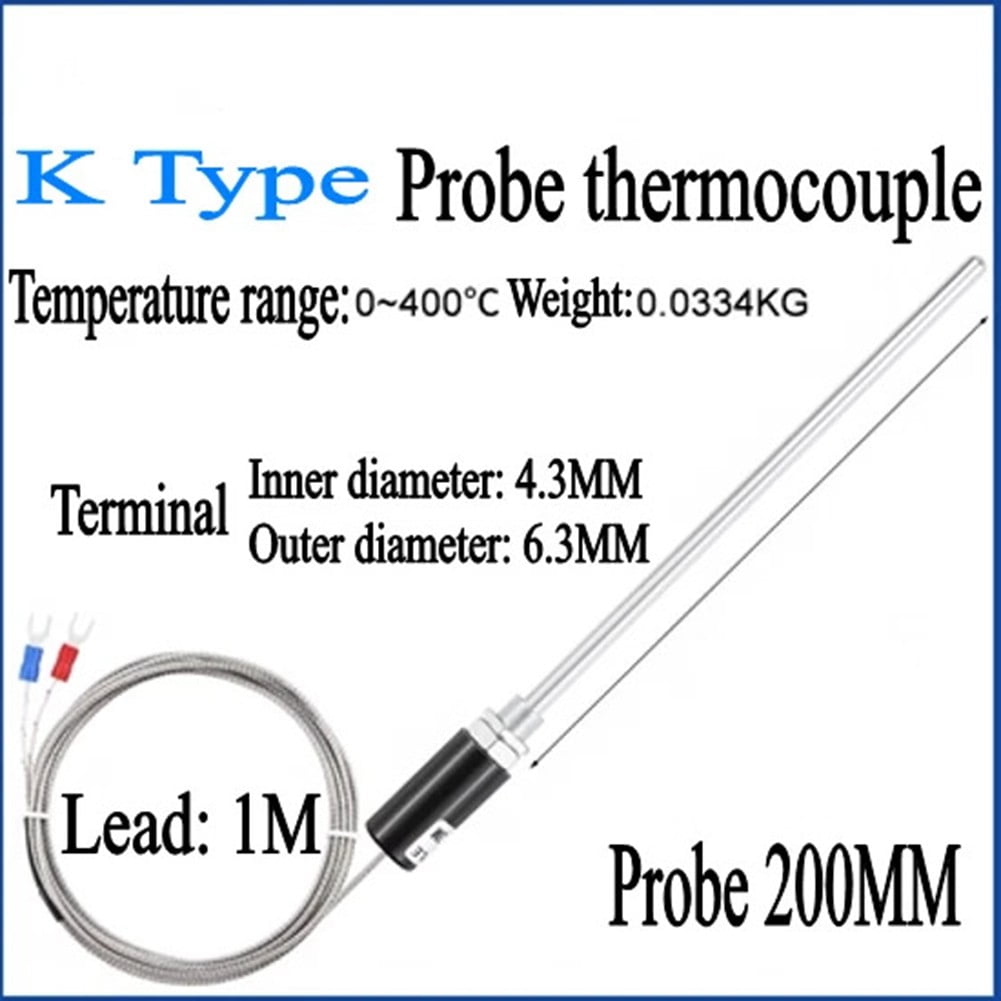 1/2/3/4/5M PT100/K Type Thermocouple Probe Control Temperature Sensor ...
