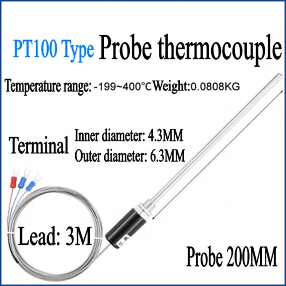1/2/3/4/5M PT100/K Type Thermocouple Probe Control Temperature Sensor ...