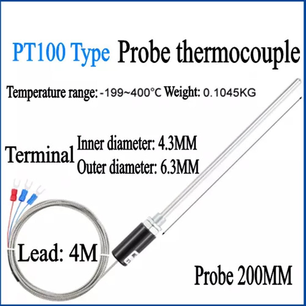 1/2/3/4/5M PT100/K Type Thermocouple Probe Control Temperature Sensor ...