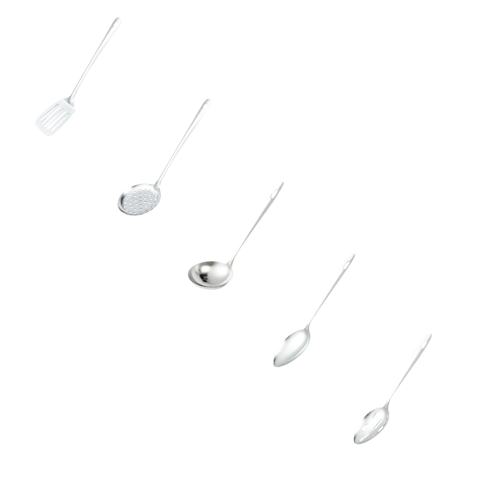 1/2/3/4/5PCS Stainless Steel Spatula Round Tail Handle Hot Pot Spoon ...