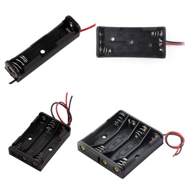 2x 3-AA Slots Battery Spring Clip Holder Case Plastic Storage Box Flat ...