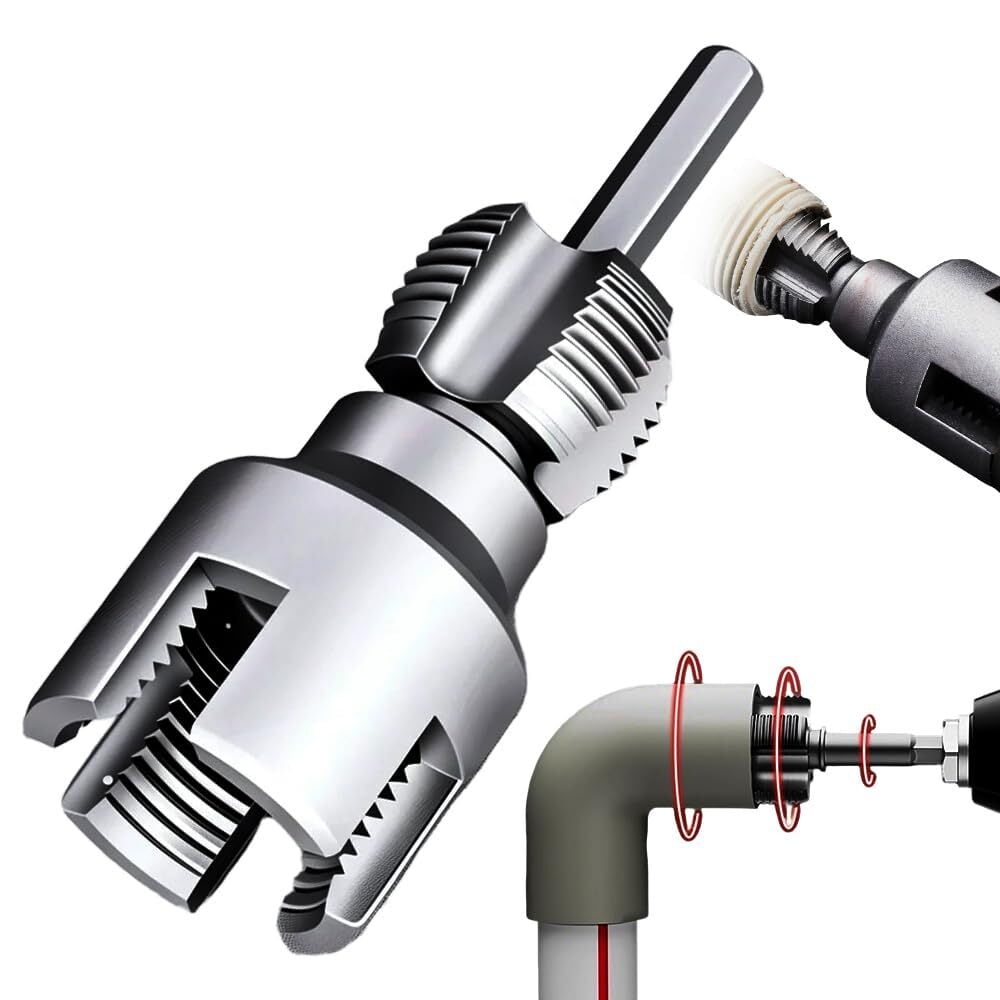 1/2'' and 3/4'' Integrated Internal & External Pipe Threading Tool, Electric Drill Compatible ...