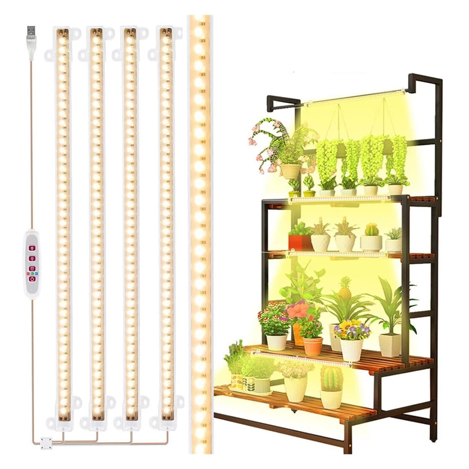 1/2/3/4 LED Grow Light Strips For Indoor, Plants USB Full Spectrum ...