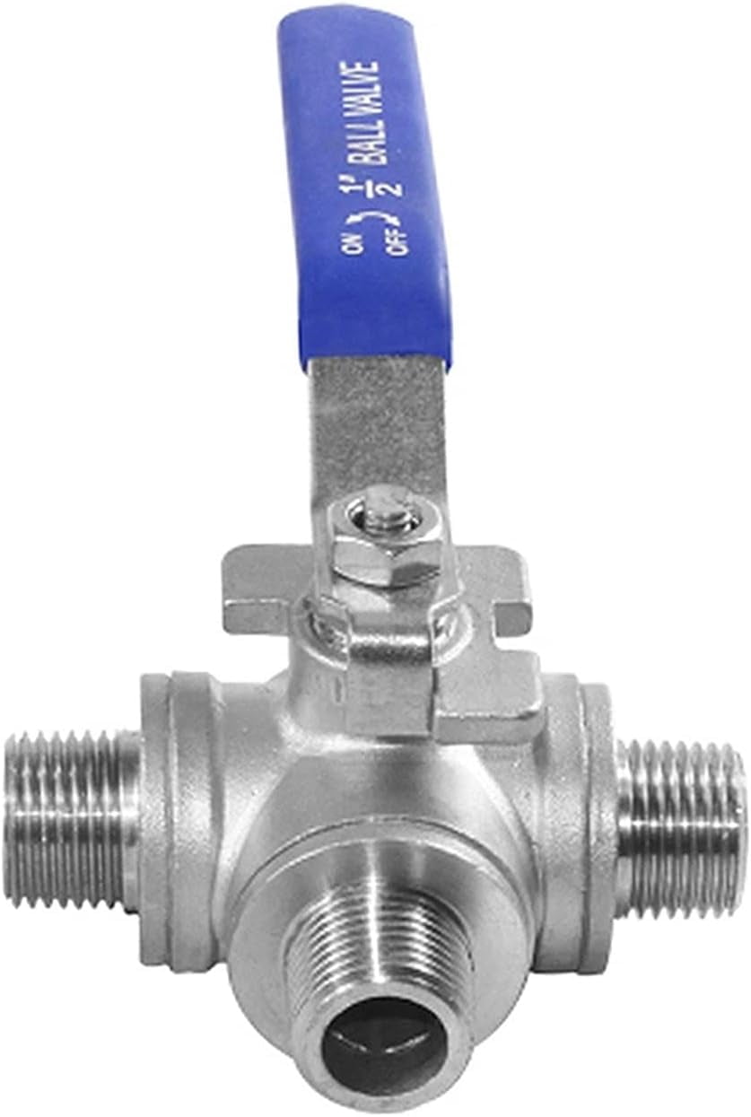 1/2" 3/4" Male Thread Three 3 Way Ball Valve DN15 DN20 Stainless Steel ...