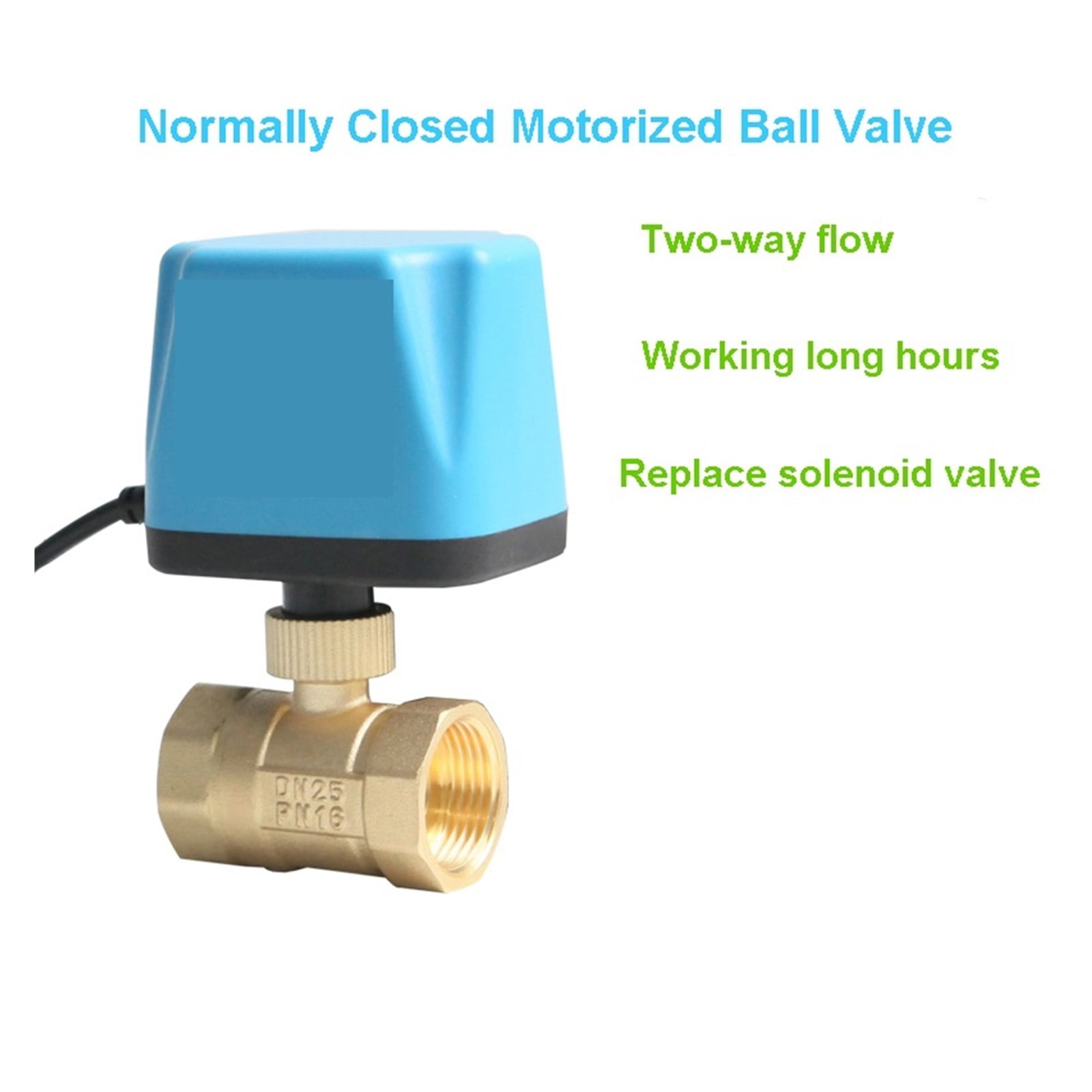 1/2" 3/4" Normally Closed Motorized Ball Valve 12V 24V 2-Wire Brass ...