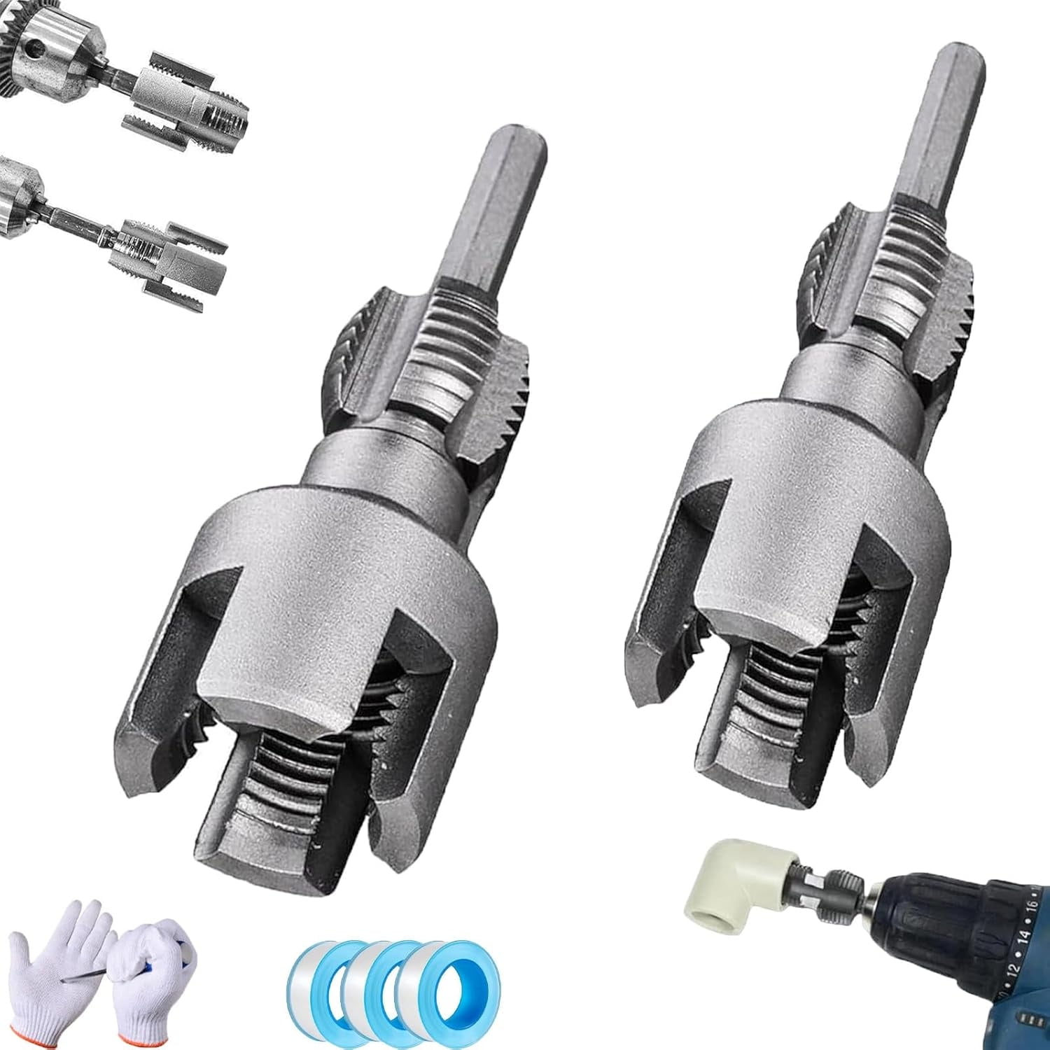 1/2" and 3/4" PVC Pipe Integrated Internal & External Pipe Threading ...