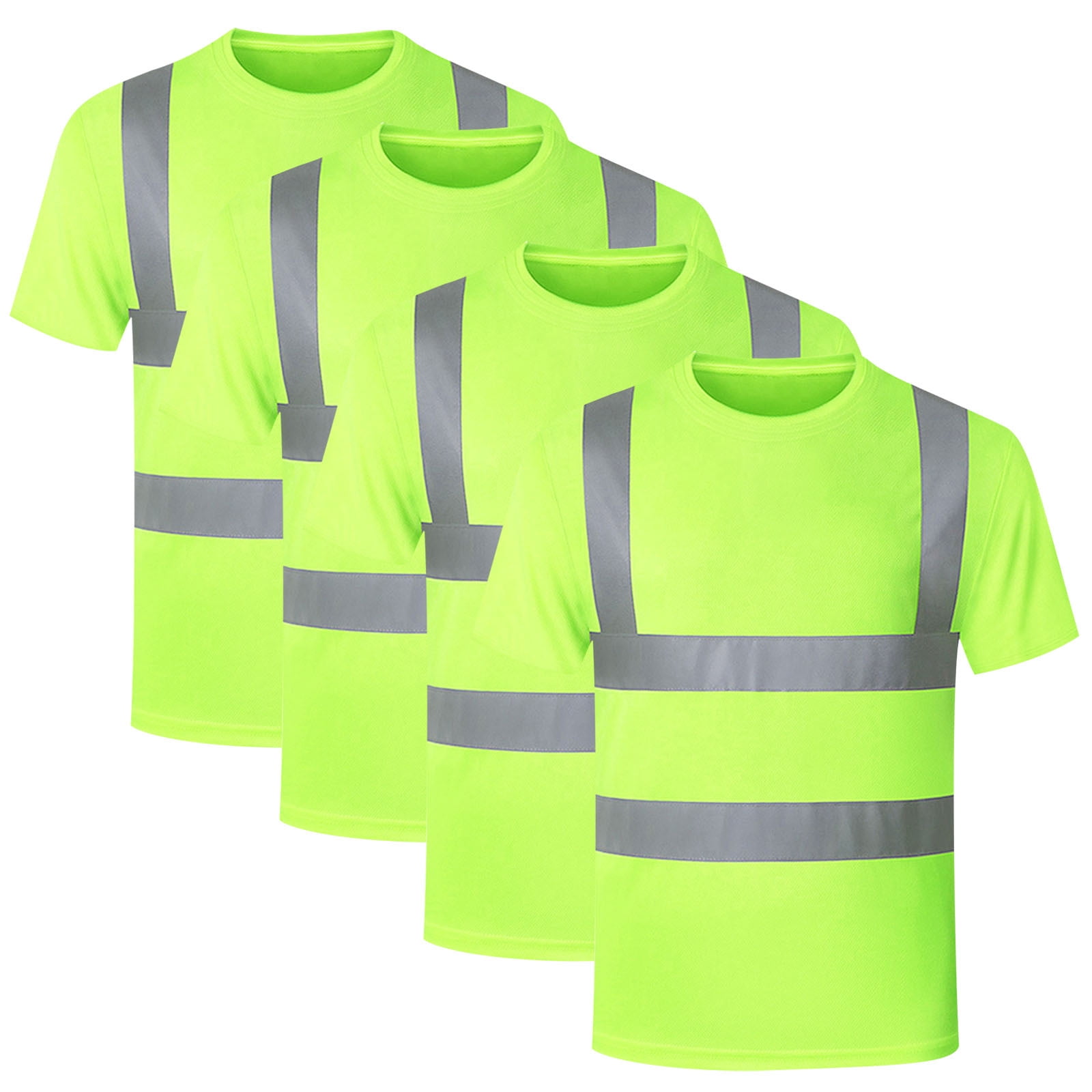 1/2/3/4 Pack High Visibility Shirts Quick Dry Safety T Shirts with 4 ...