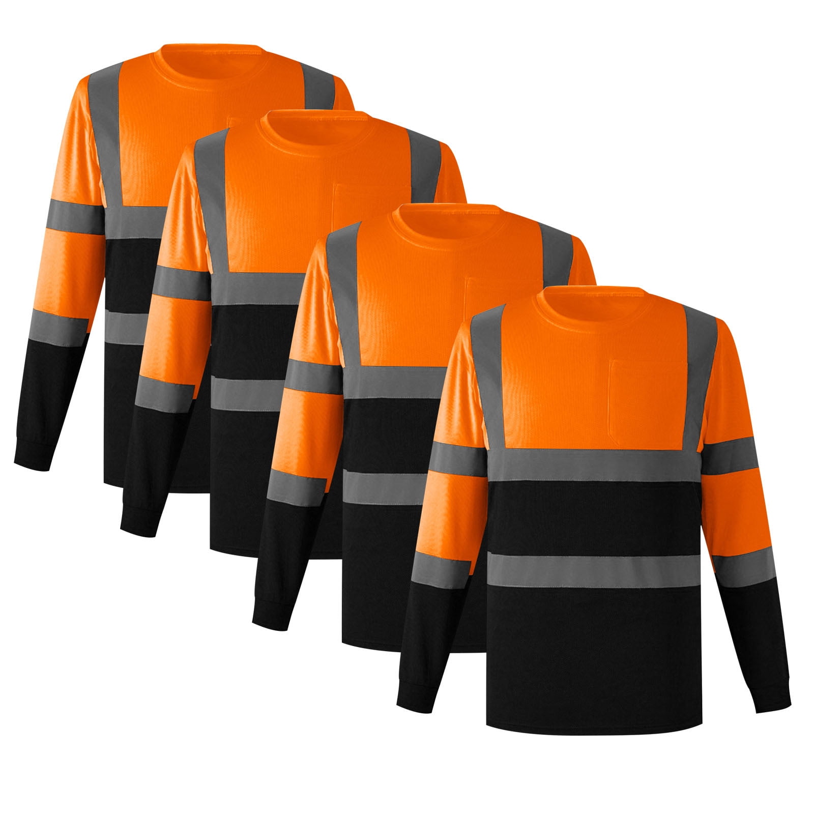 1/2/3/4 Pack Safety Shirts for Men Reflective High Visibility T Shirts ...
