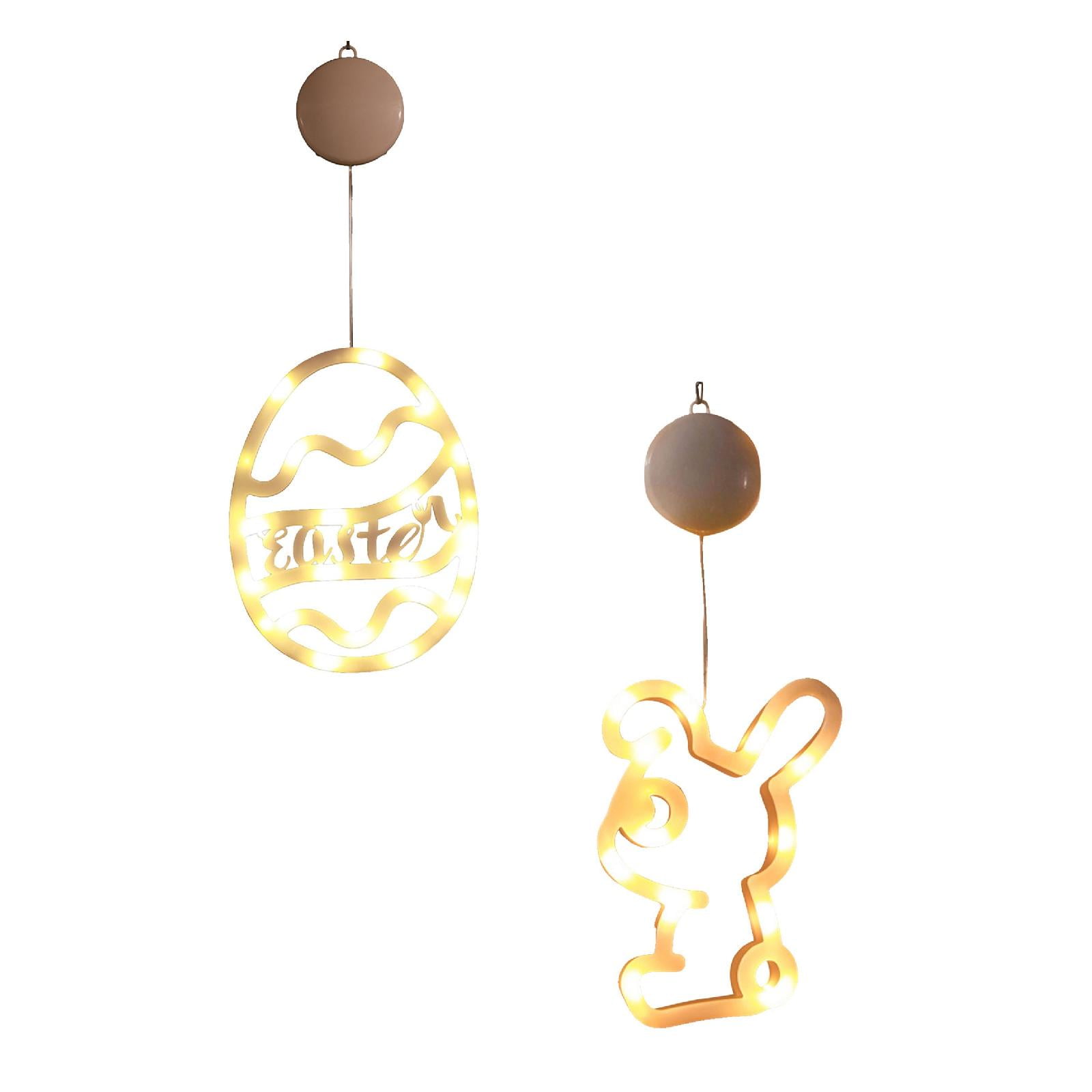 1/2/3/4 Pcs Easter Window Lights,Cute Light Up Easter Egg Lights ...