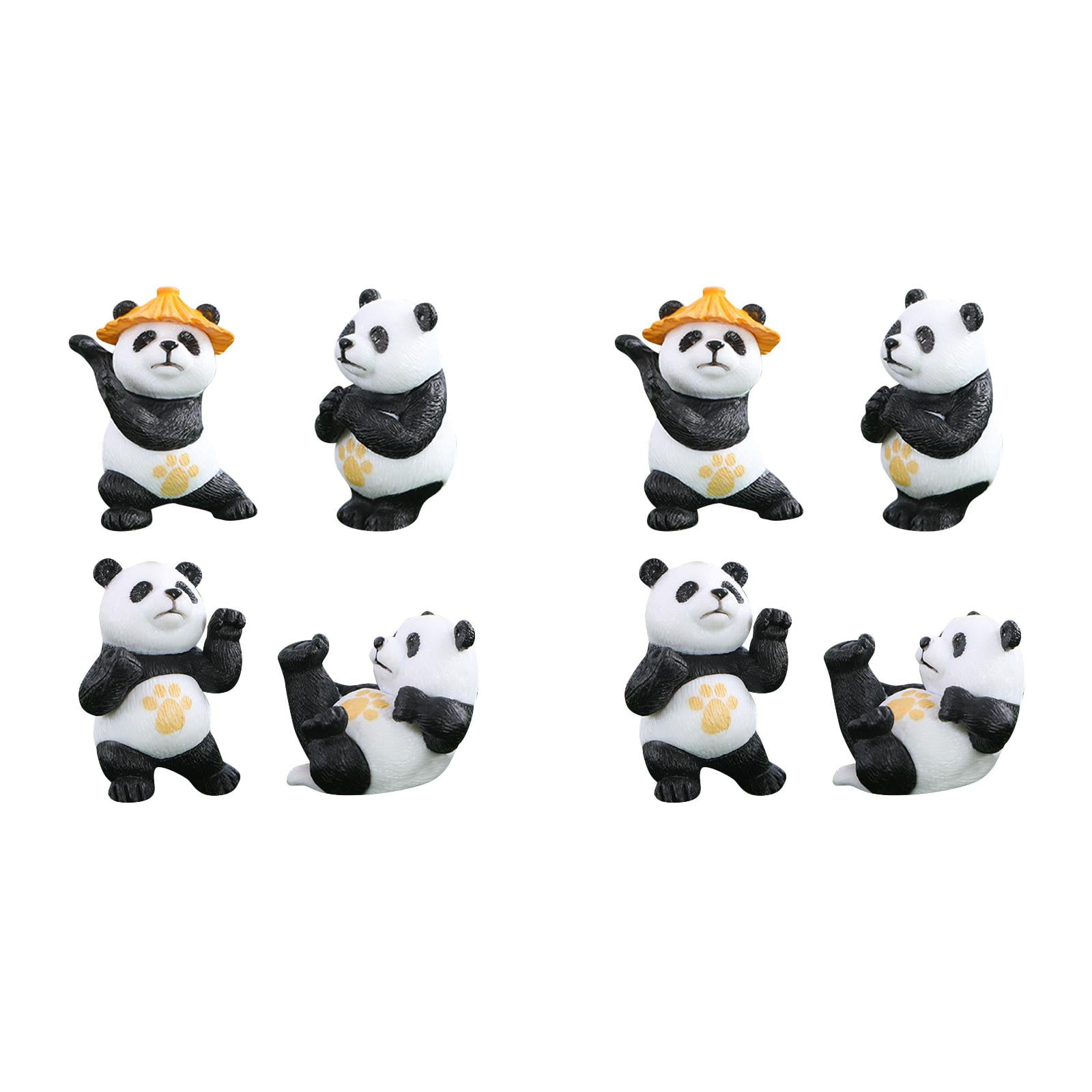 1/2/3/4 Pcs Mini Panda Action Figure Cute Panda Model Fitness Panda for ...