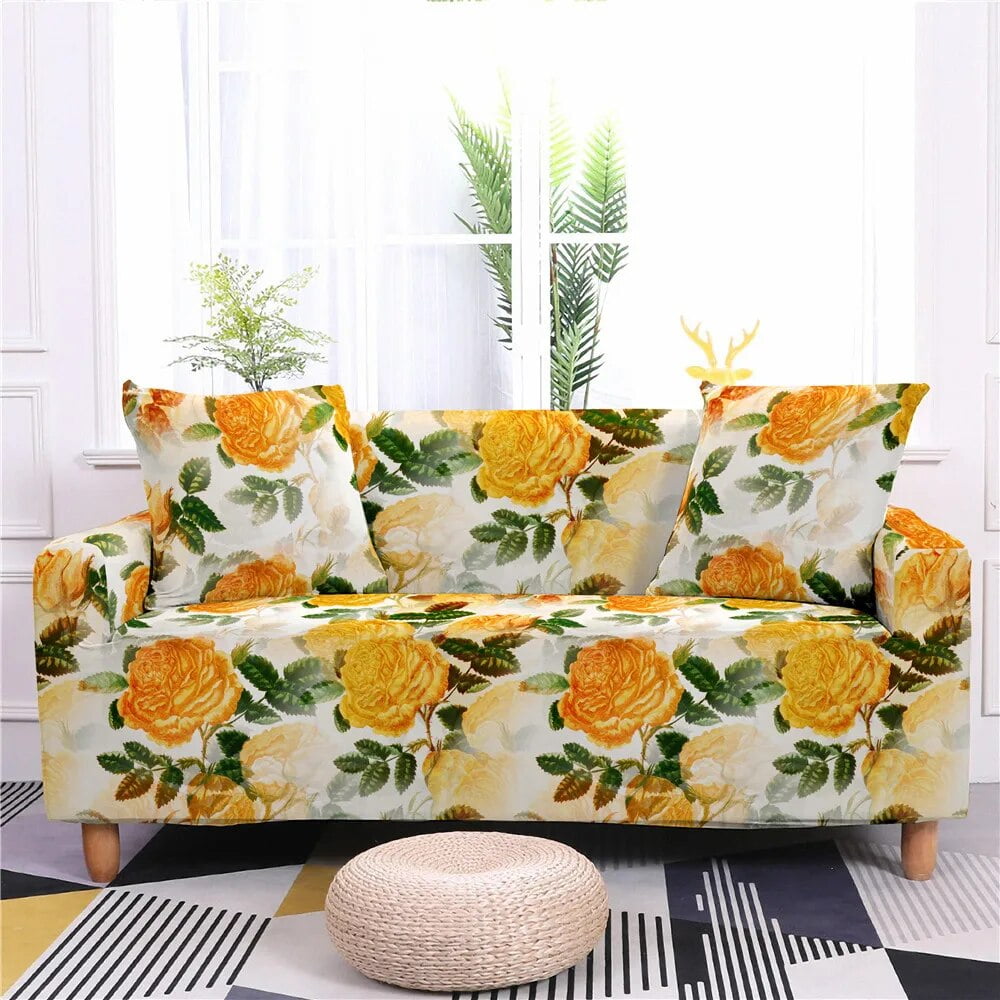 1/2/3/4 Seater Flower Elastic Sofa Cover Universal Stretch Sofa ...