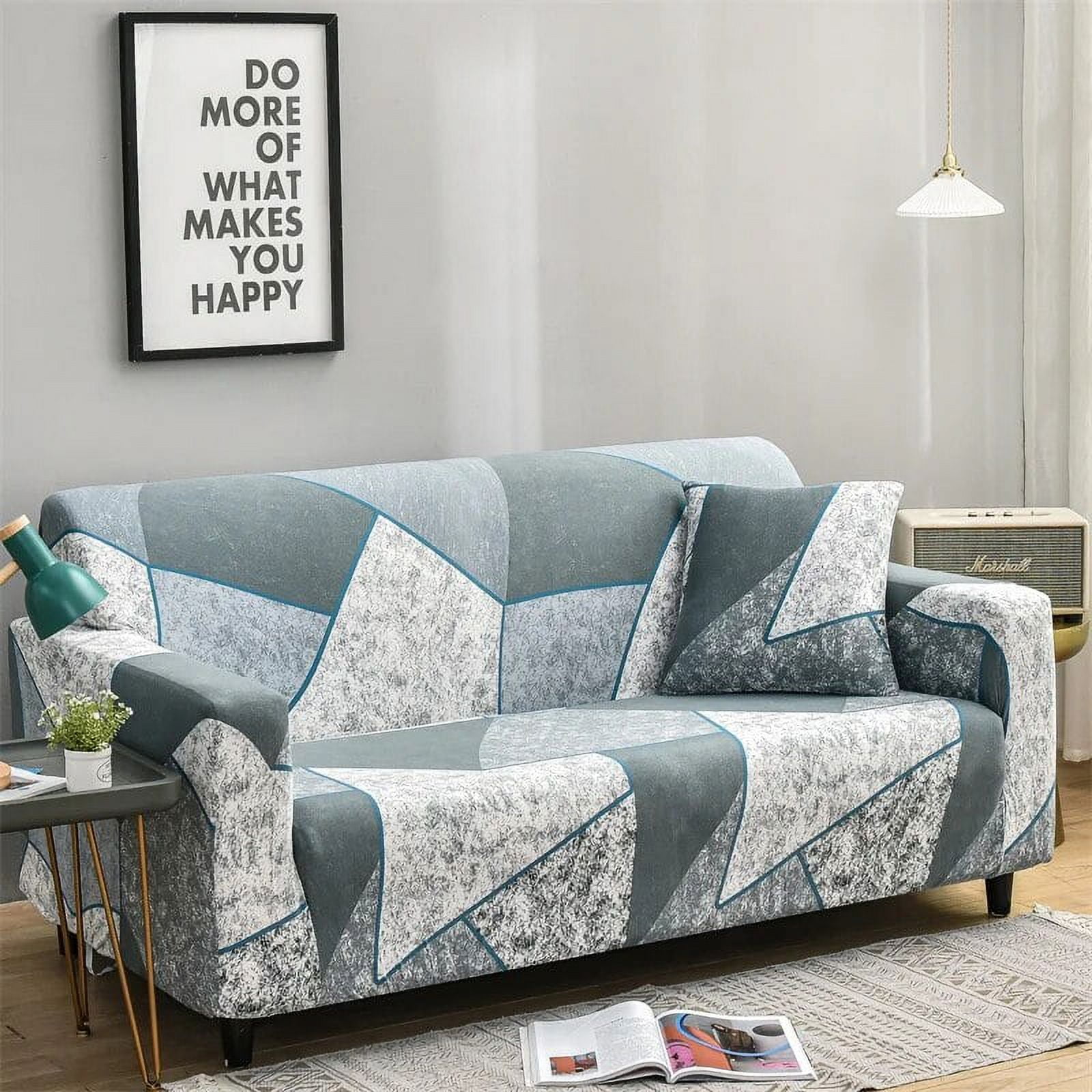 1/2/3/4 Seater Geometric Sofa Cover Stretch Spandex L Shape Sofa Covers ...