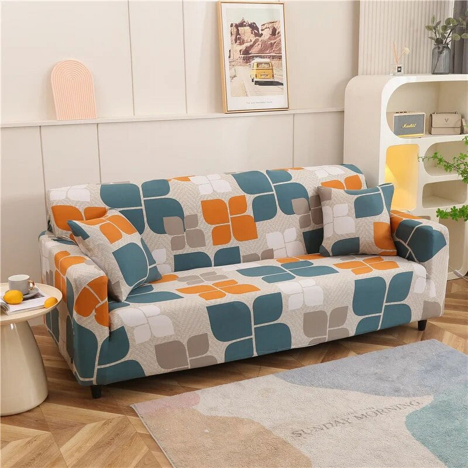 1/2/3/4 Seater Geometry Sofa Cover Stretch Spandex L Shape Sofa Covers ...