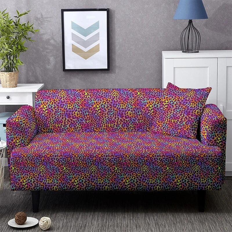 1/2/3/4 Seater Leopard Stretch Sofa Cover Furniture Protector Loveseat ...
