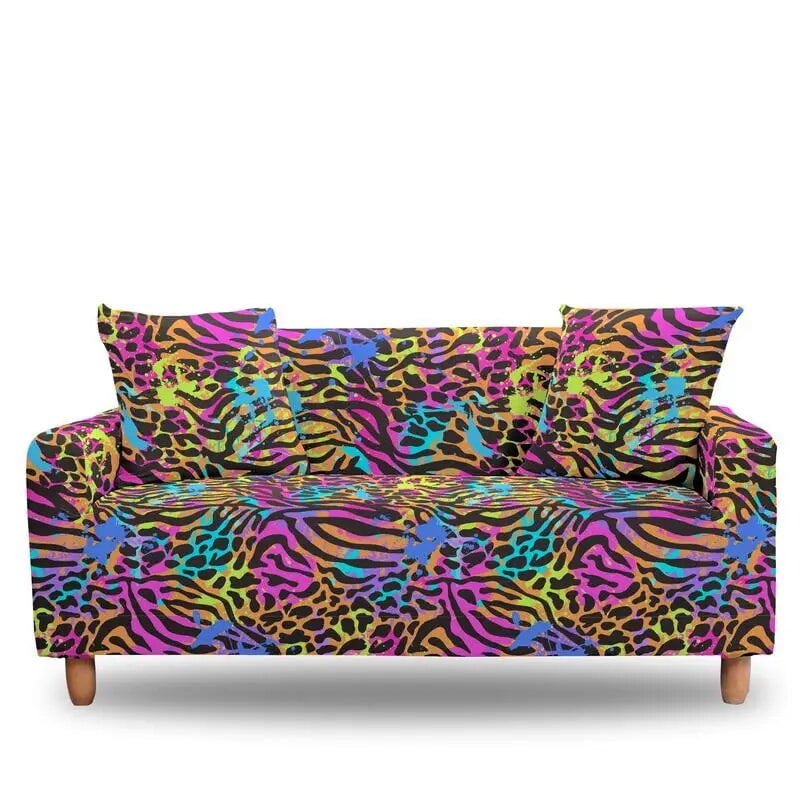 1/2/3/4 Seater Leopard Stretch Sofa Cover Furniture Protector Loveseat ...