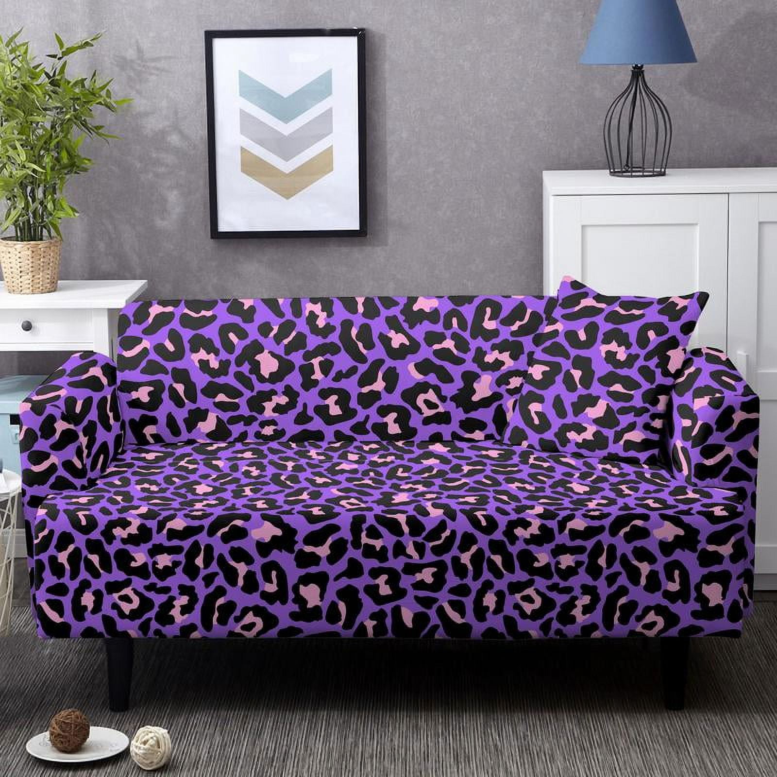 1/2/3/4 Seater Leopard Stretch Sofa Cover Furniture Protector Loveseat ...