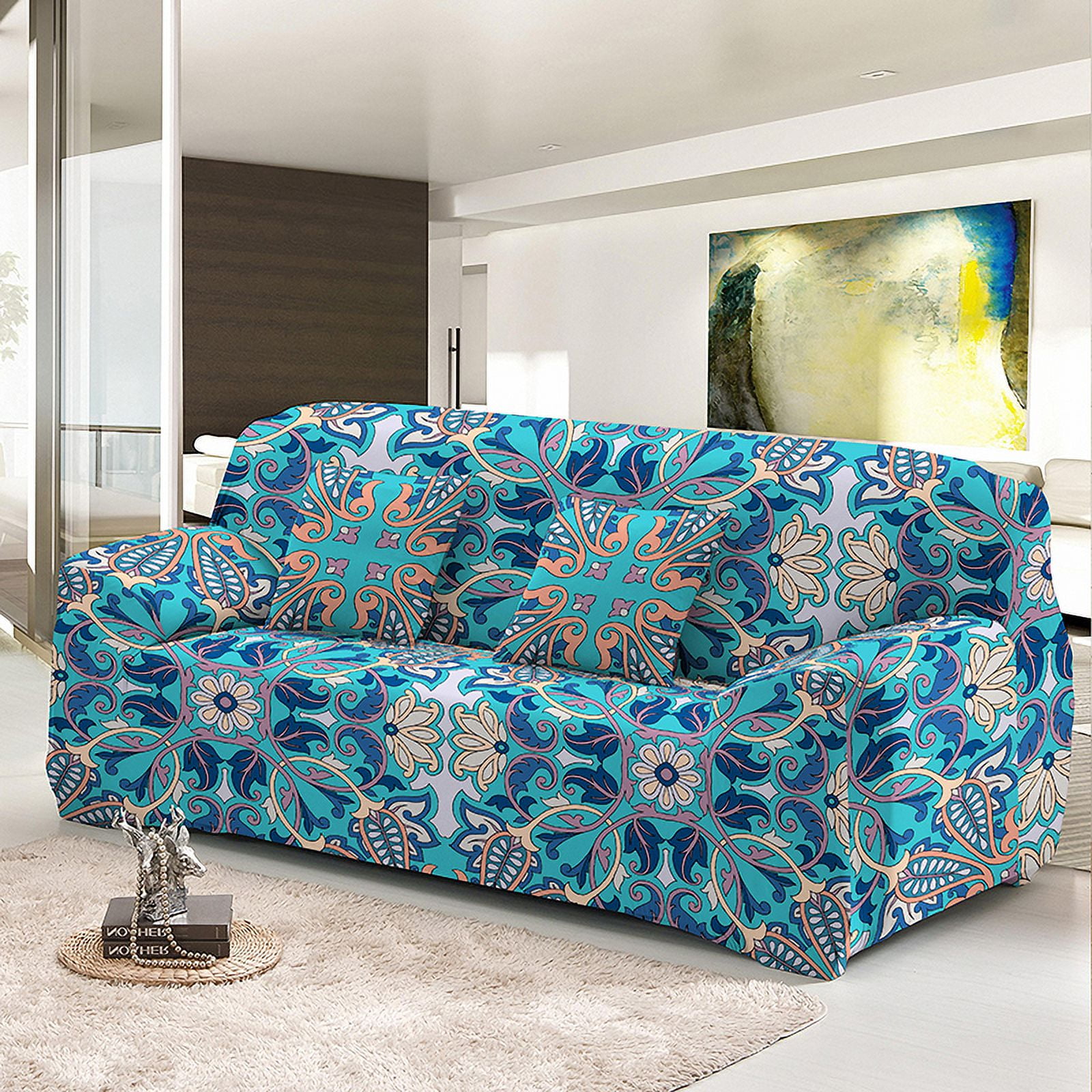 1/2/3/4 Seaters Mandala Elastic Sofa Cover Sectional Slipcover Tight ...