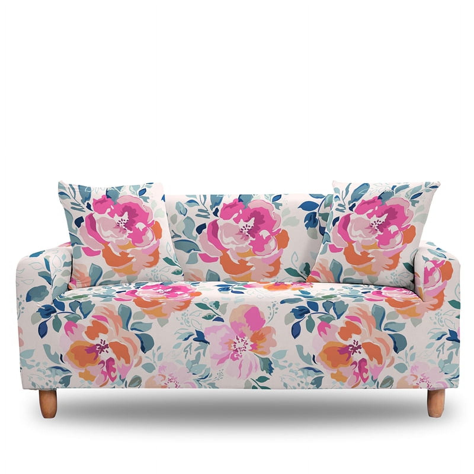 1/2/3/4 Seaters Washable Elastic Sofa Covers Beautiful Flower Printed ...