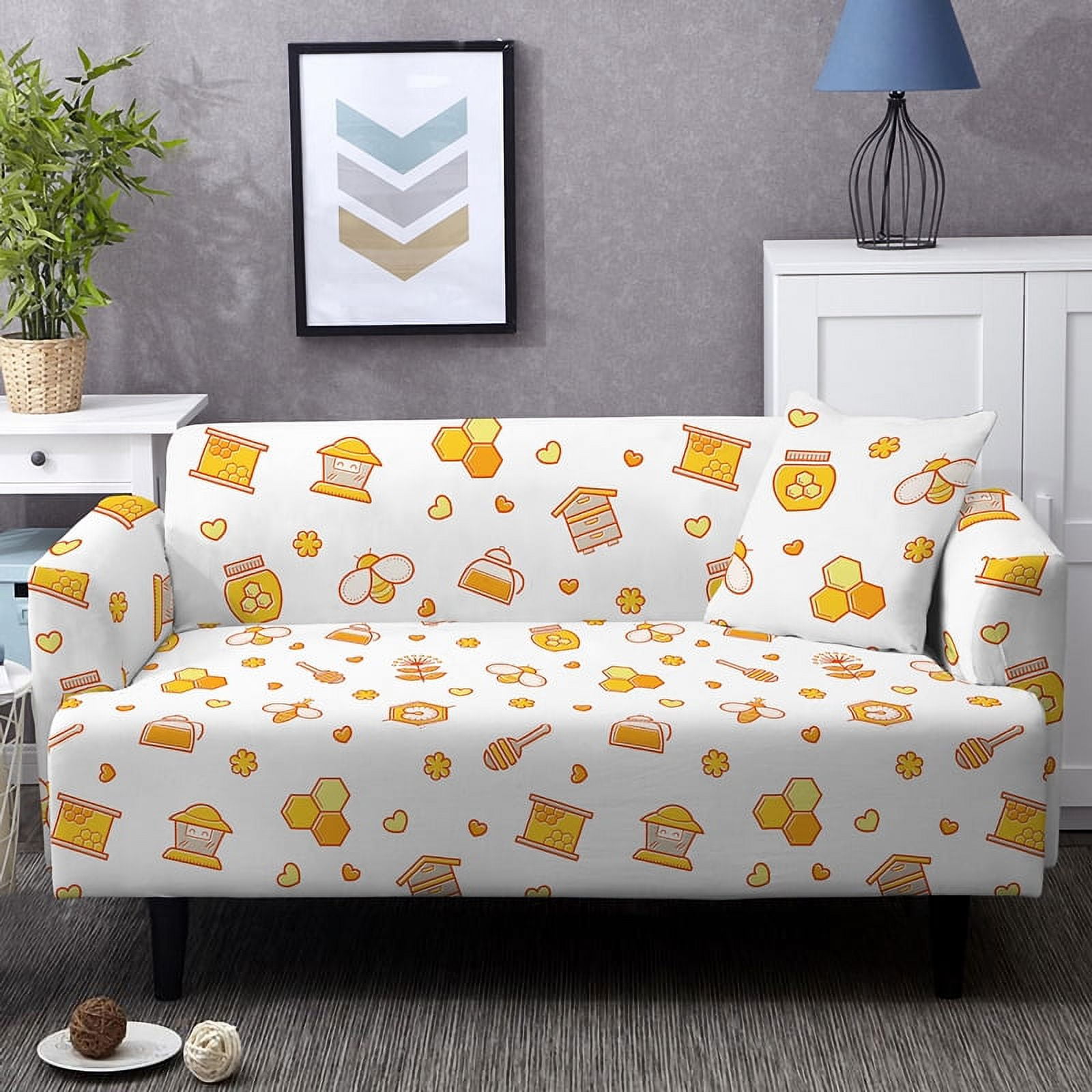 1/2/3/4 Seats Stretch Slipcover For Living Room Elastic Combination ...