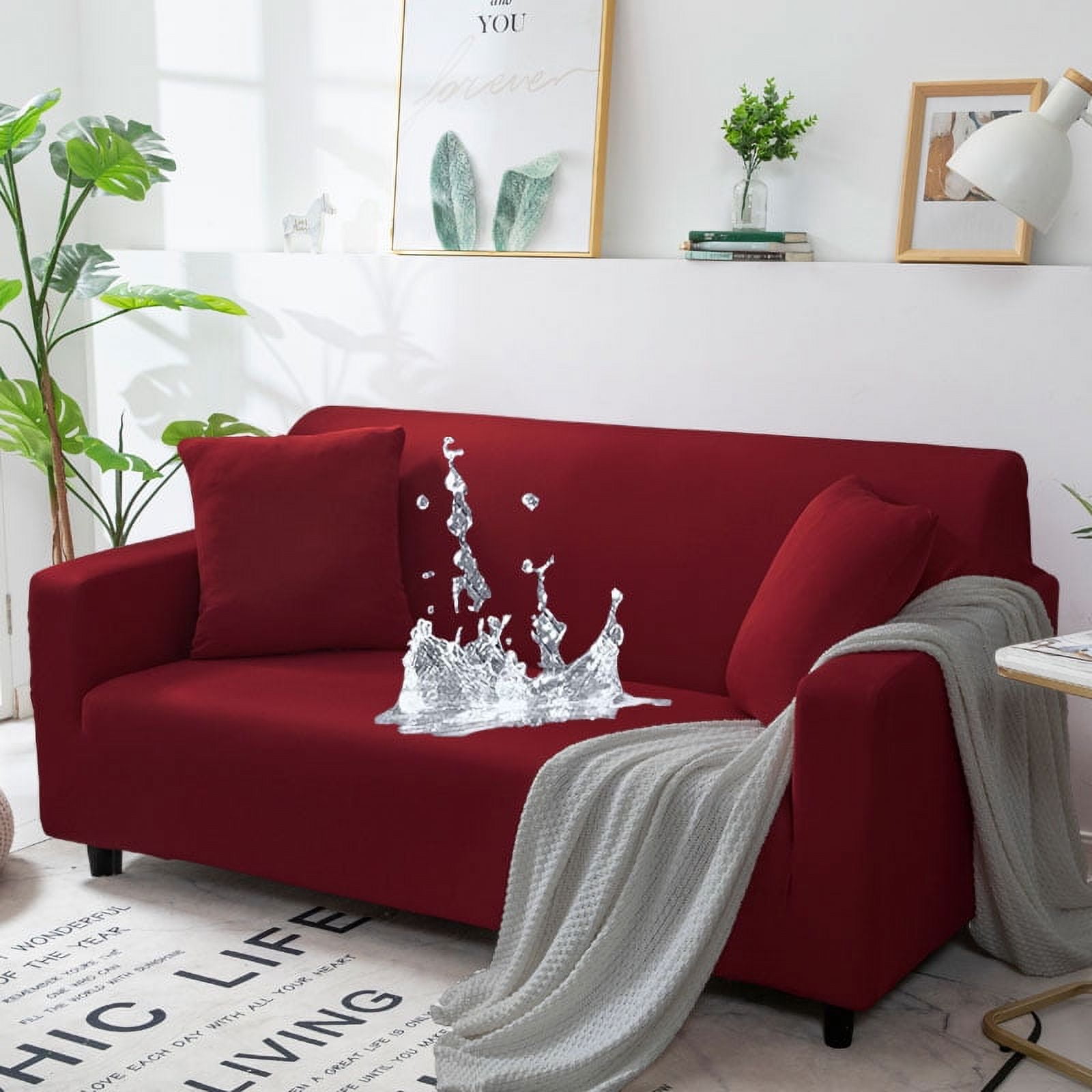 1/2/3/4 Seats Waterproof sofa Couch Cover stretch Corner Sofa Covers L ...