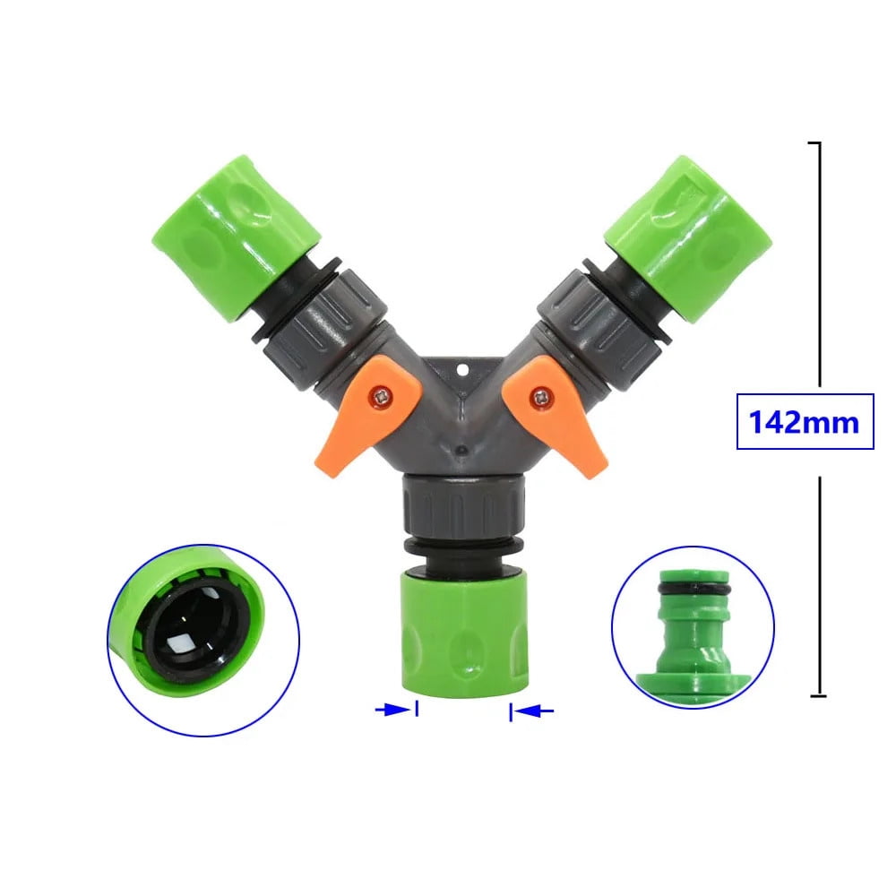 1/2 3/4 Thread 2-way Tap Hose Water Splitter Garden Tap Y Splitter ...