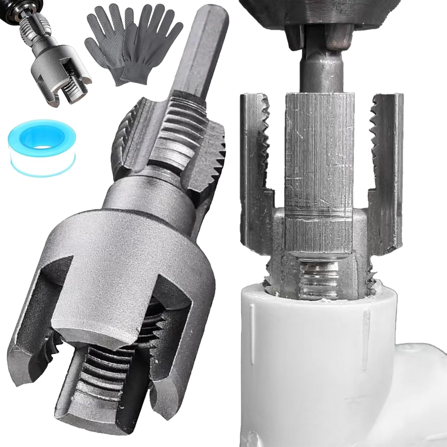 1/2'' and 3/4'' Water Pipe Internal and External Integrated Threader, 2 ...