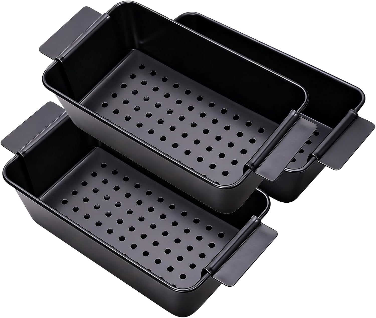 1/2/3/4 pack Black Meatloaf Pan with Drain Tray Insert, 9.8x5.7 Inch ...