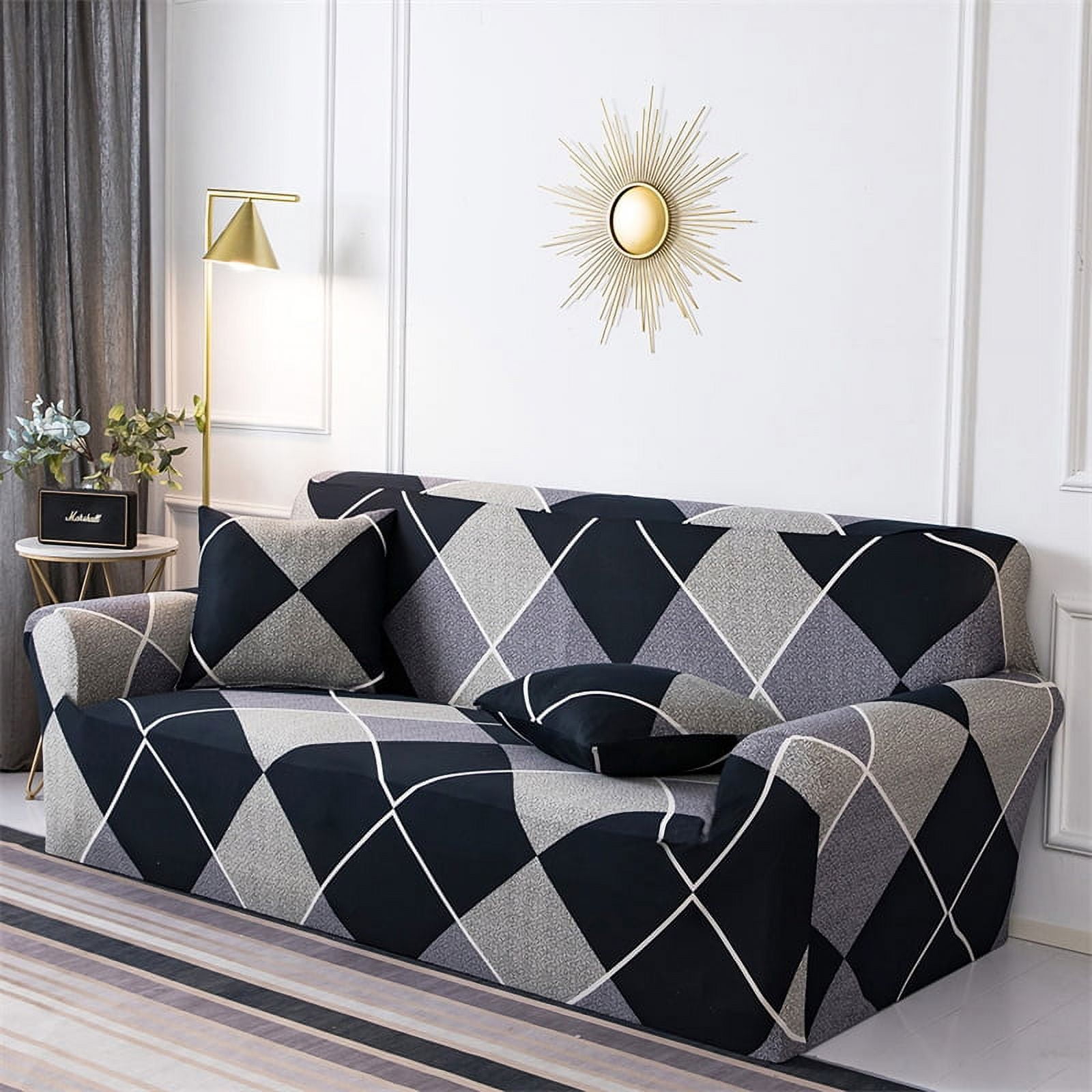 1/2/3/4-seat Plain Sofa Cover Stretch Tight Wrap All-inclusive Sofa ...