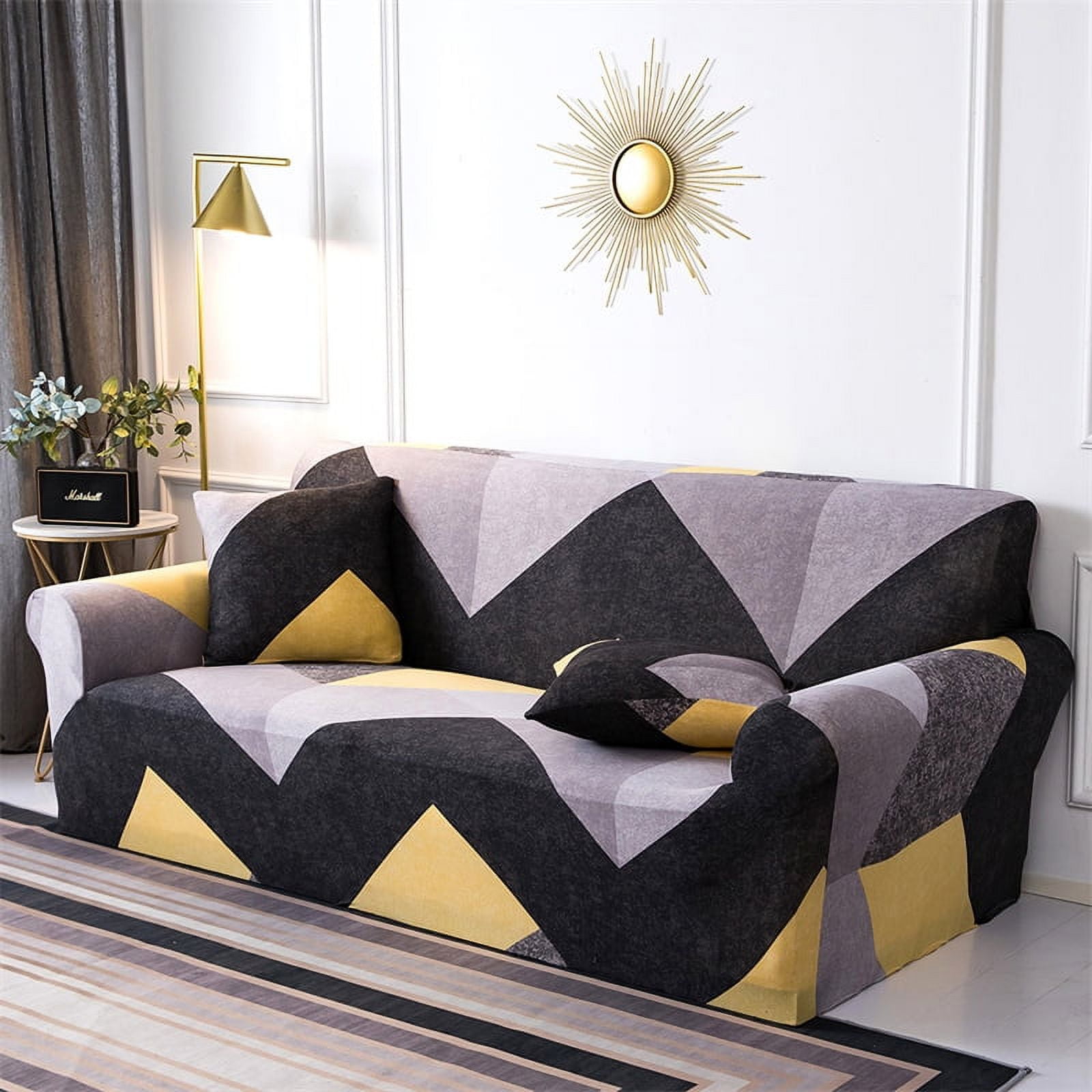 1/2/3/4-seat Plain Sofa Cover Stretch Tight Wrap All-inclusive Sofa ...